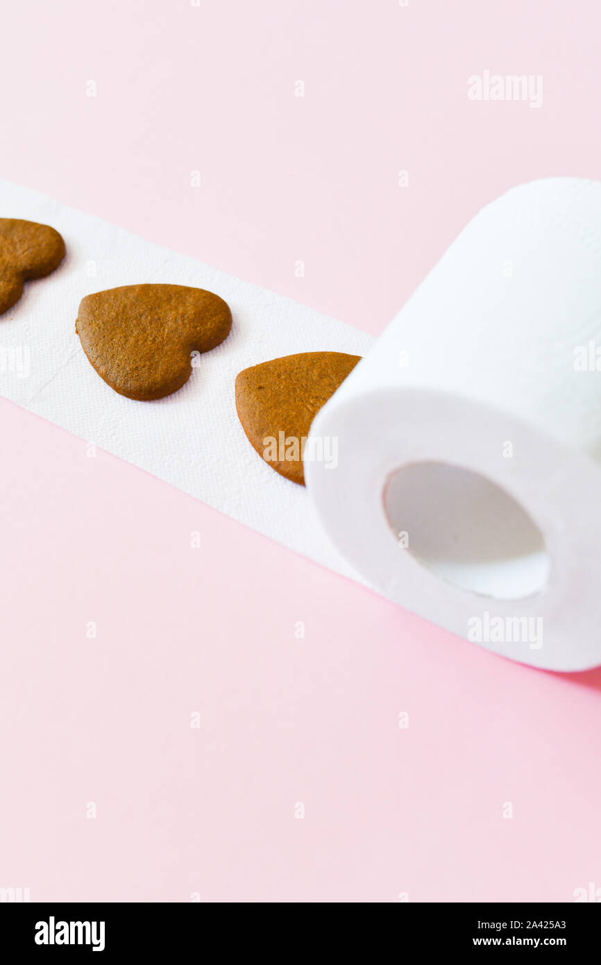 love for toilet paper. heart on paper of different colors. Toilet paper ...