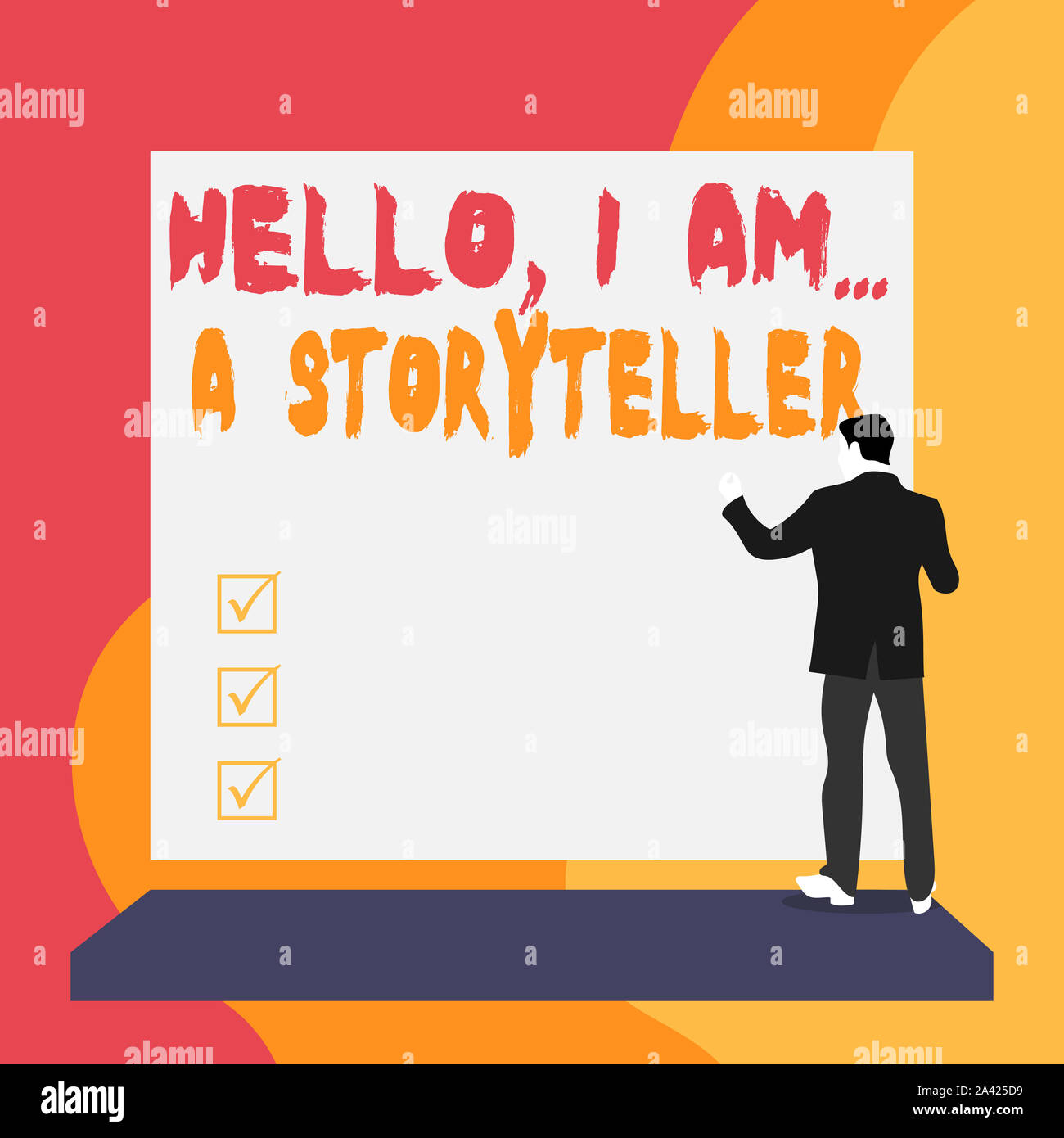 Conceptual hand writing showing Hello I Am A Storyteller. Concept ...