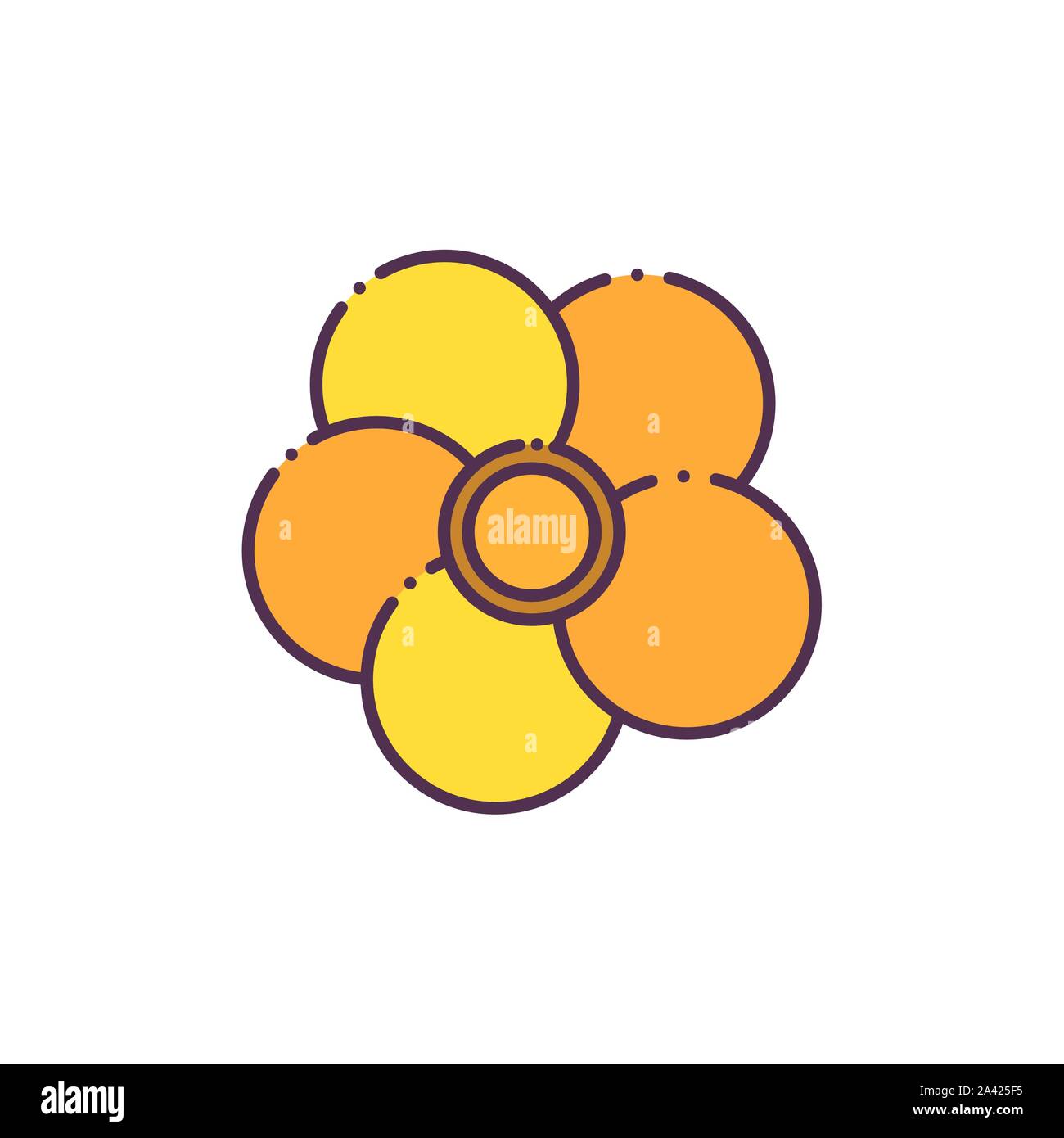 yellow flower icon design, floral nature plant ornament garden ...