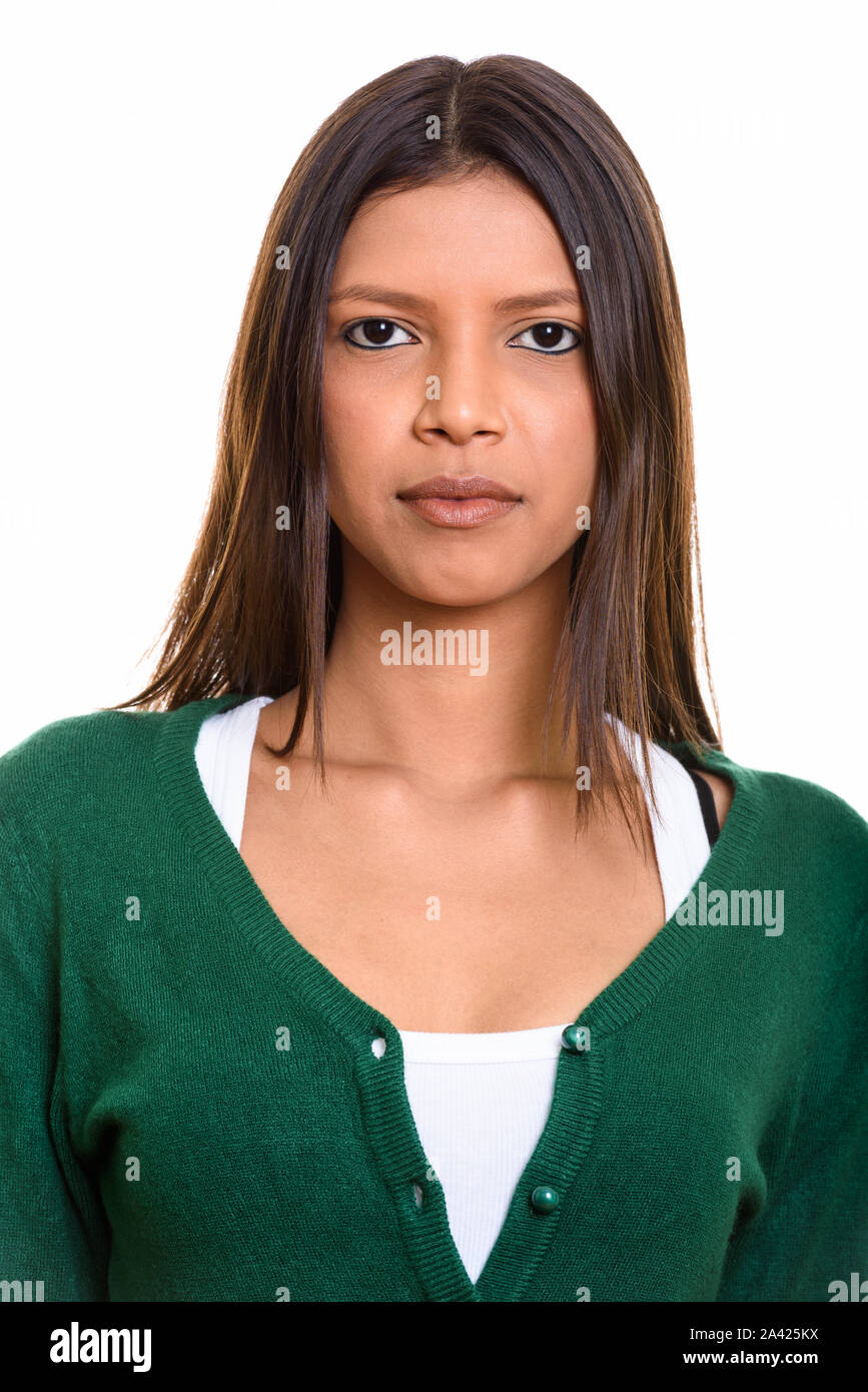 Face of young beautiful Brazilian woman looking at camera Stock Photo ...