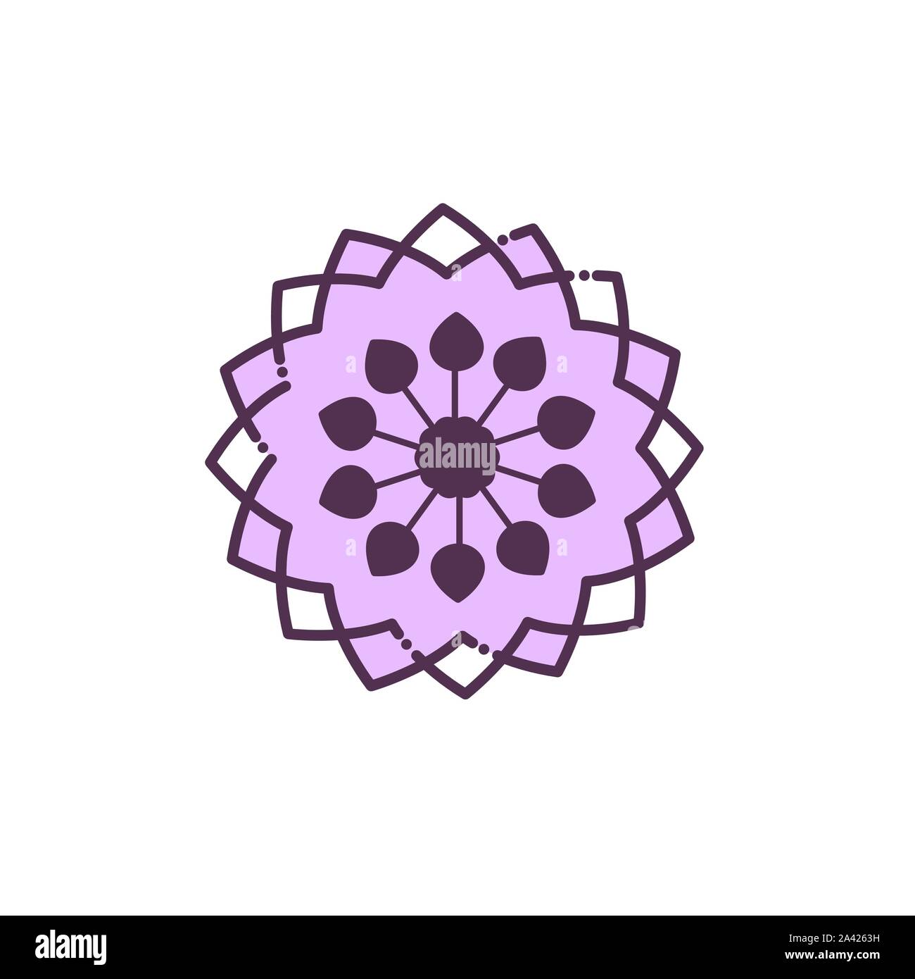 purple flower icon design, floral nature plant ornament garden ...
