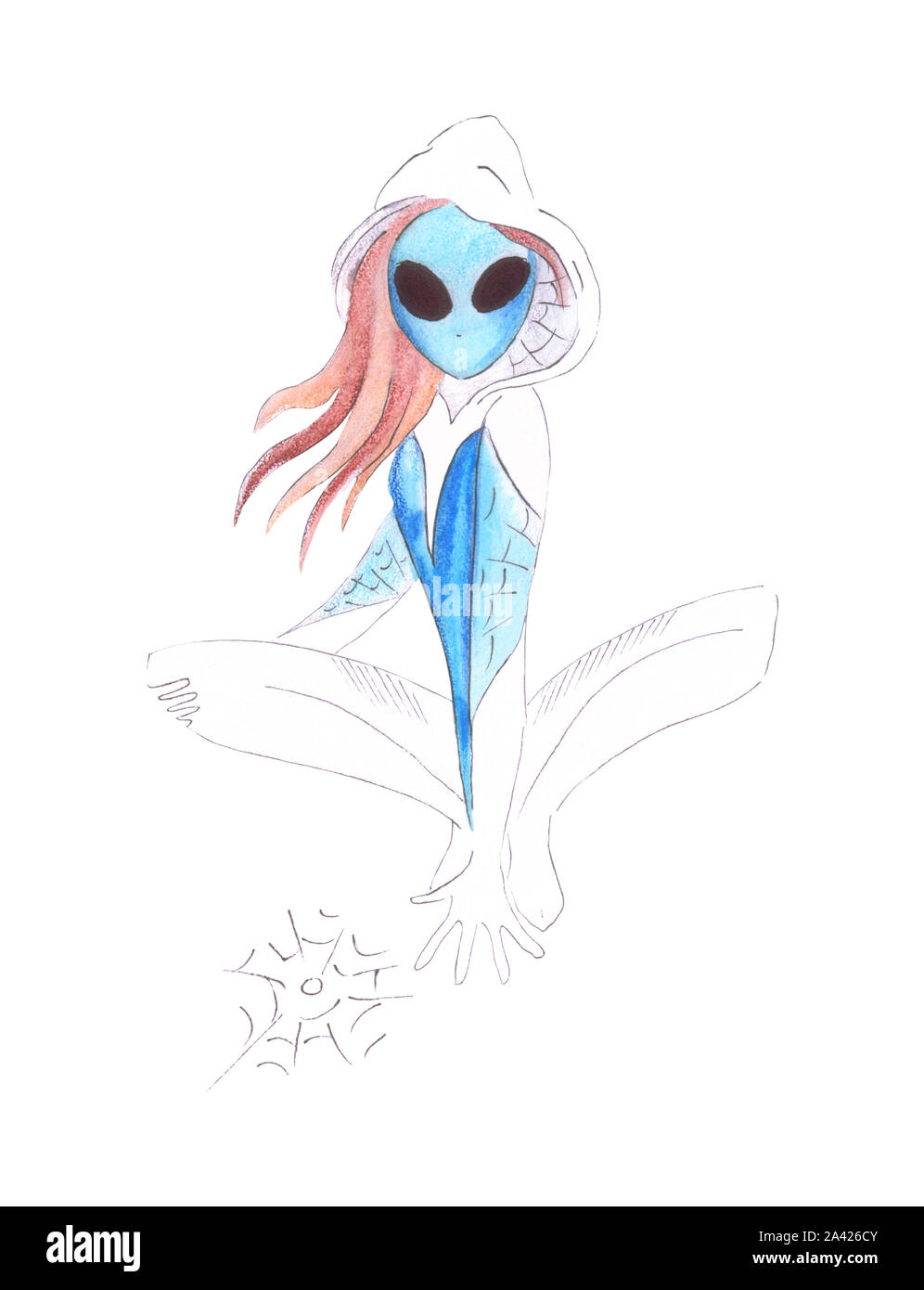 Illustration color drawing watercolor super heroes with accessories and ...