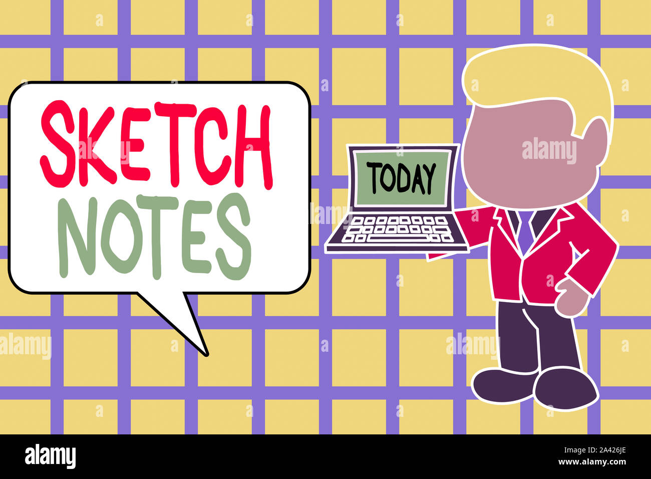 Text sign showing Sketch Notes. Business photo text visual notetaking ...