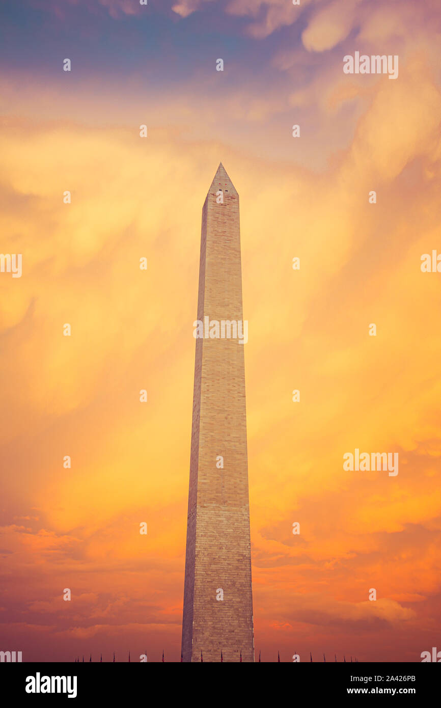 Washingtone monument sunset hi-res stock photography and images - Alamy