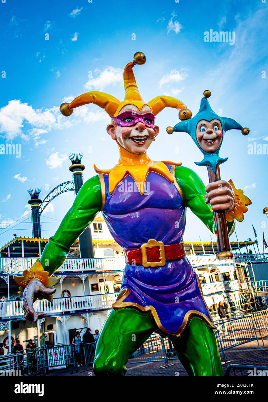 The iconic jester statue / sculpture on the famous River Walk in New ...