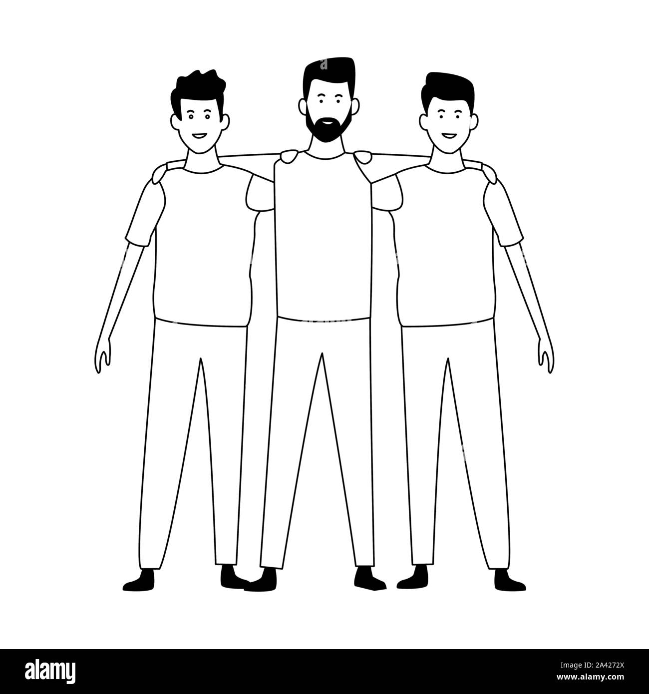 Men friends happy conversation Stock Vector Images - Alamy