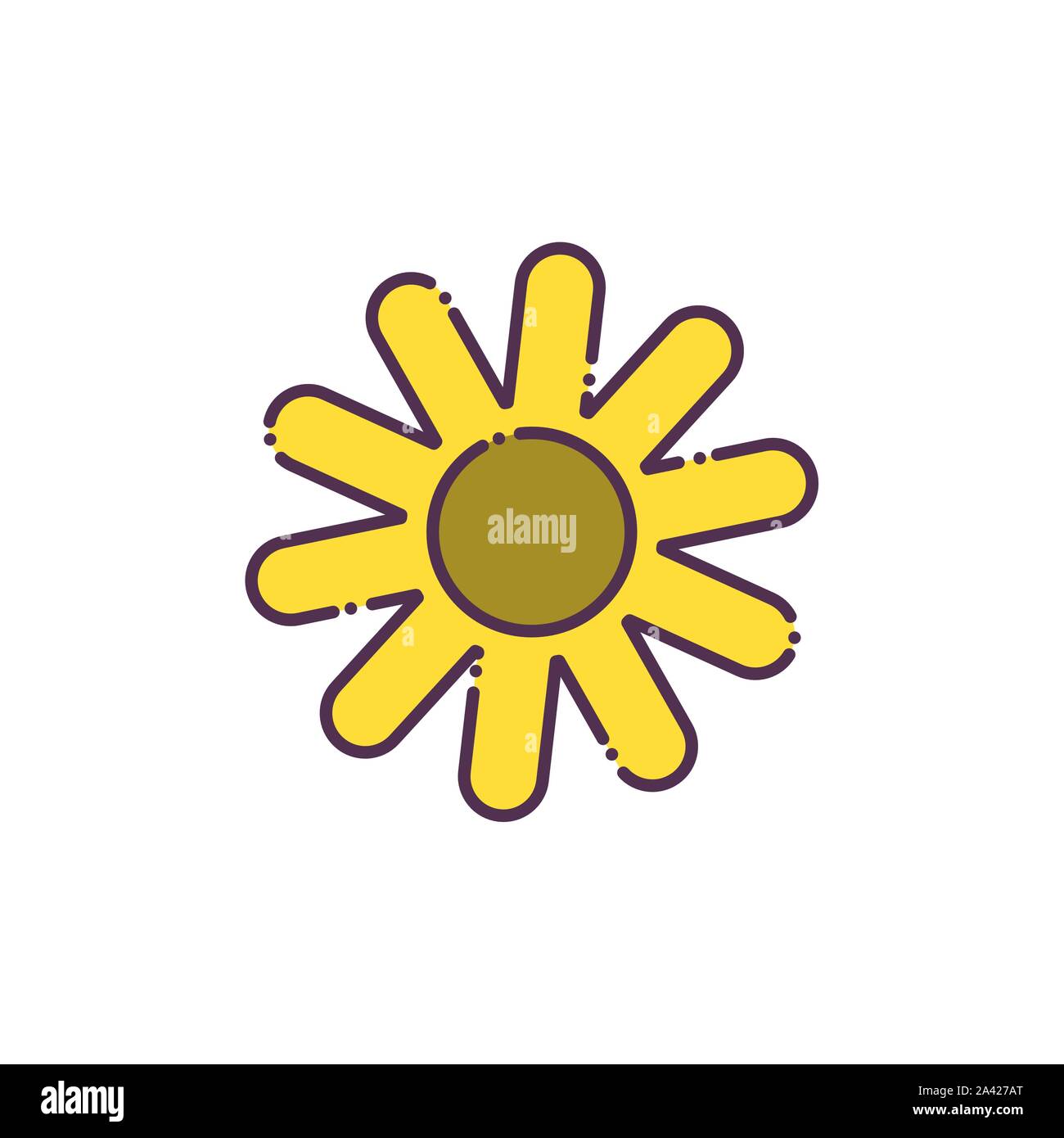 yellow flower icon design, floral nature plant ornament garden ...