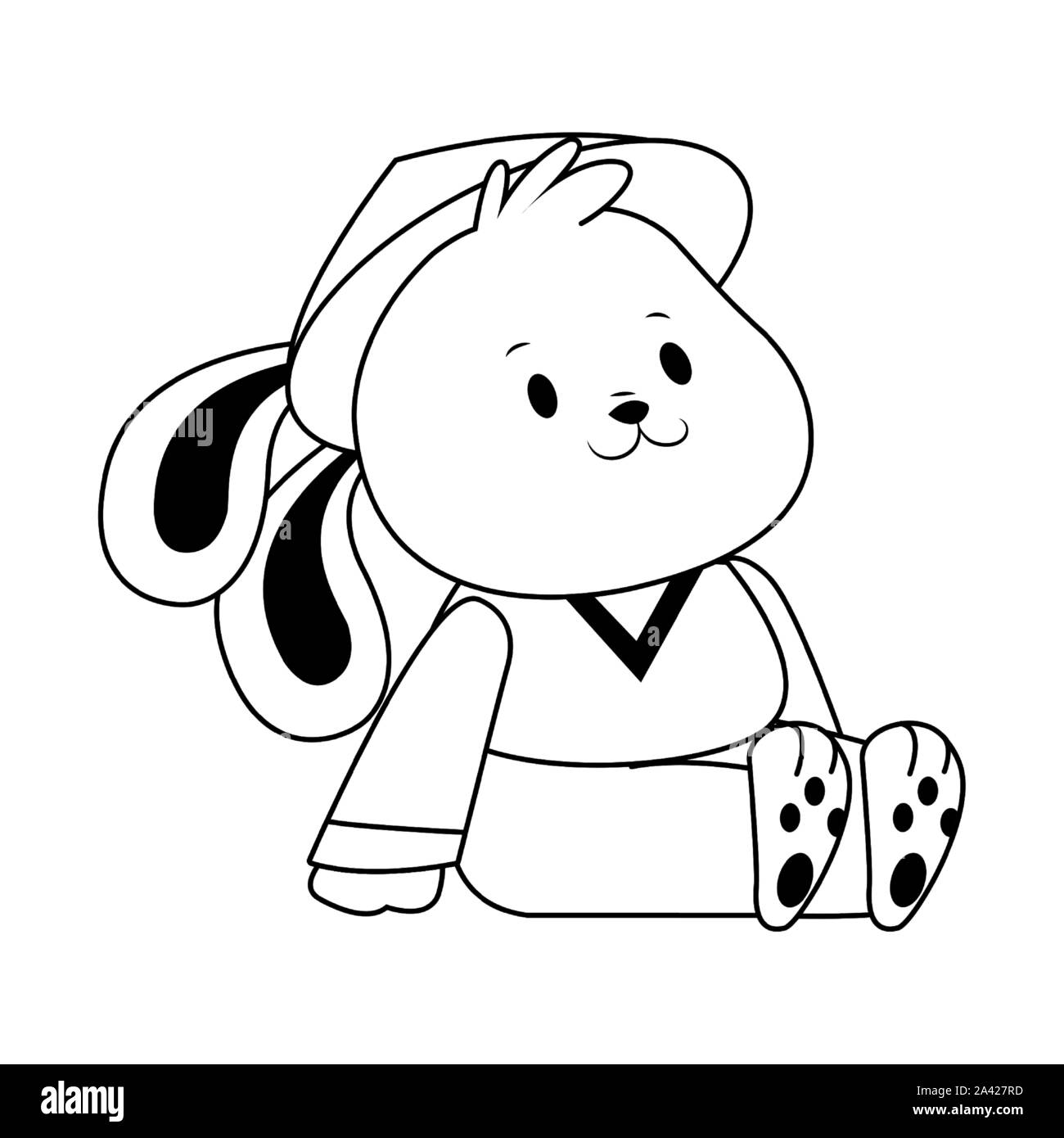 Cartoon bunny sitting icon, flat design Stock Vector Image & Art - Alamy