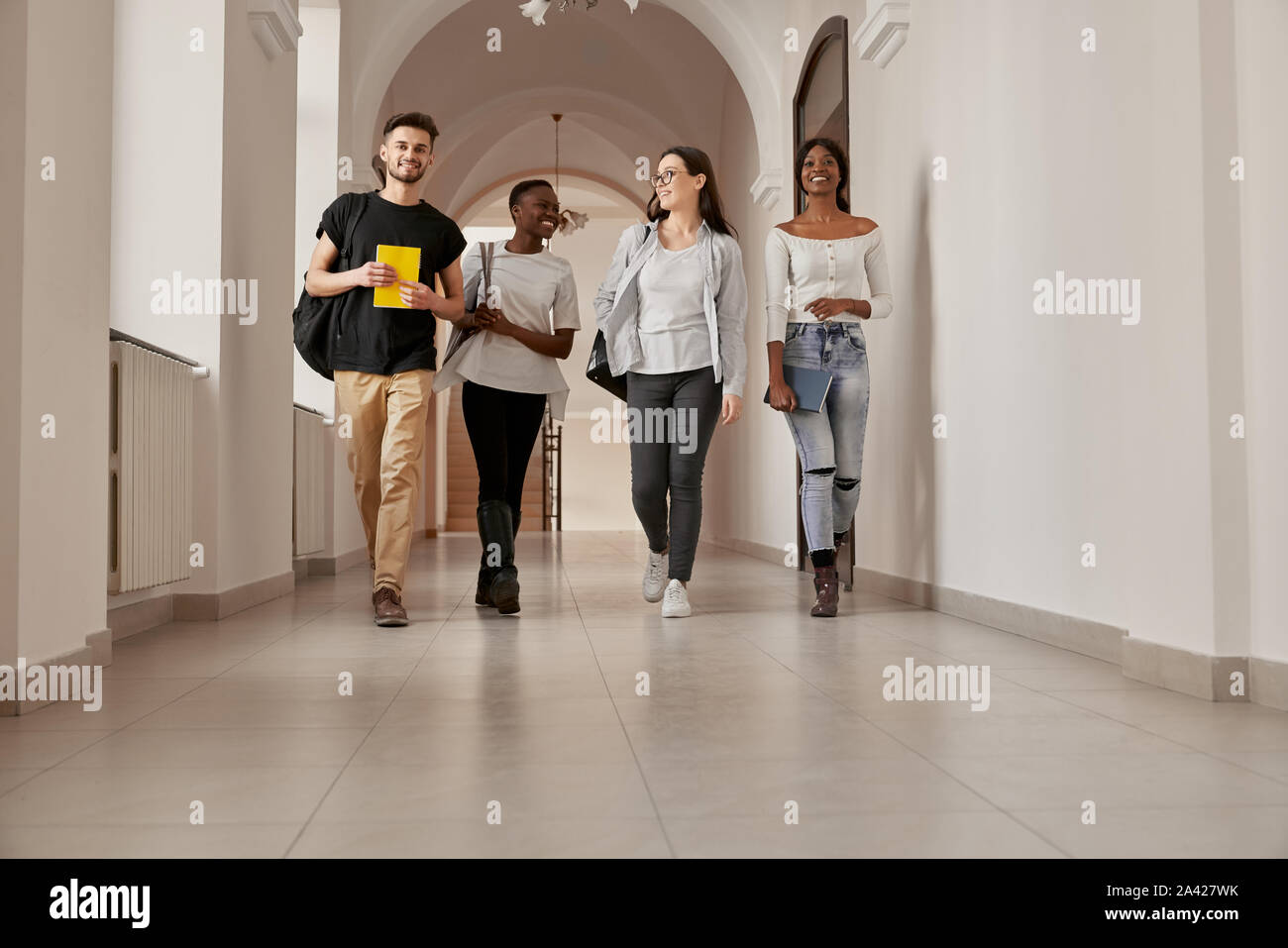 Black female college student walking hi-res stock photography and ...