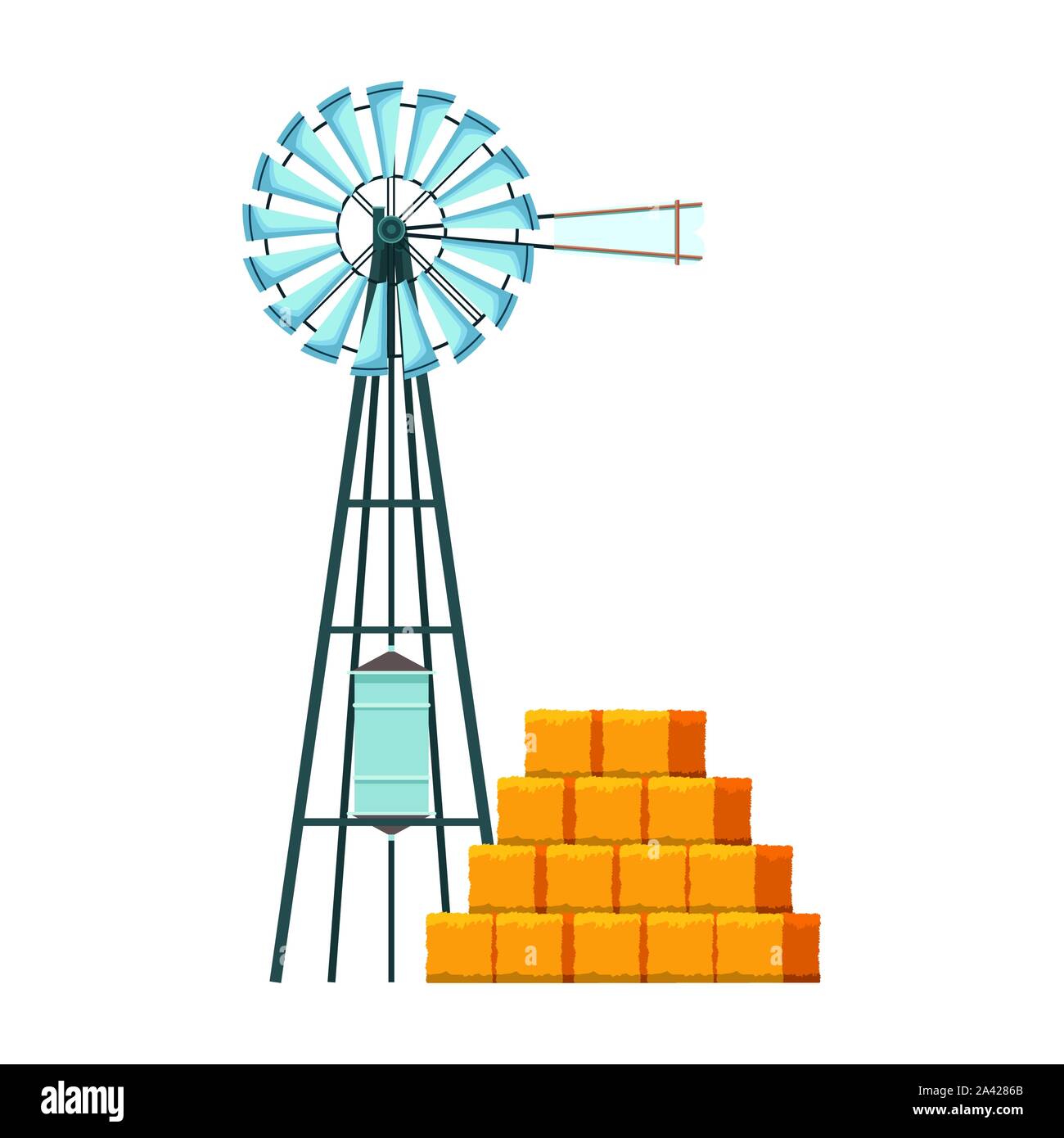Wind pump water Cut Out Stock Images & Pictures - Alamy