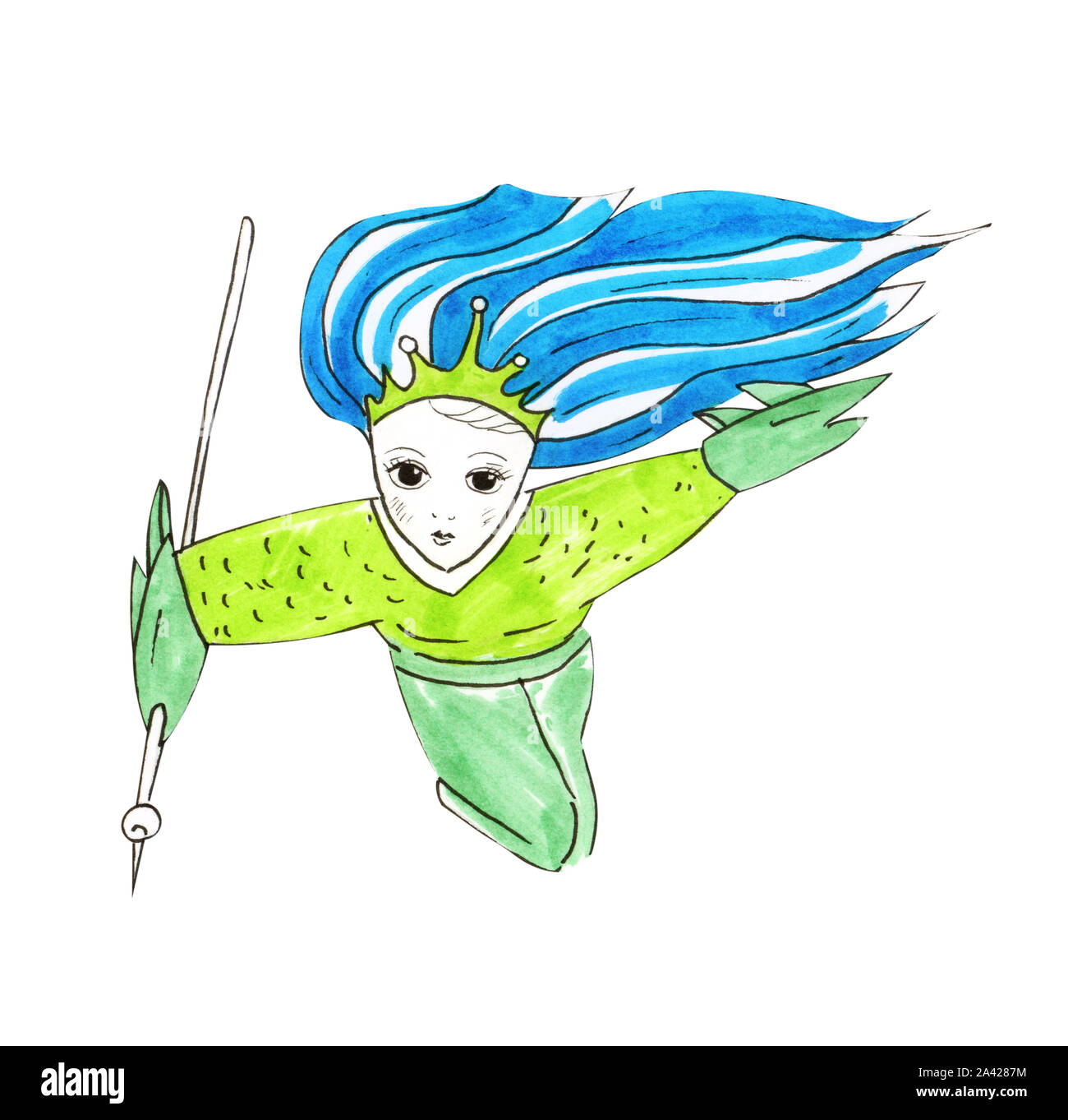 Illustration color drawing watercolor super heroes with accessories and ...