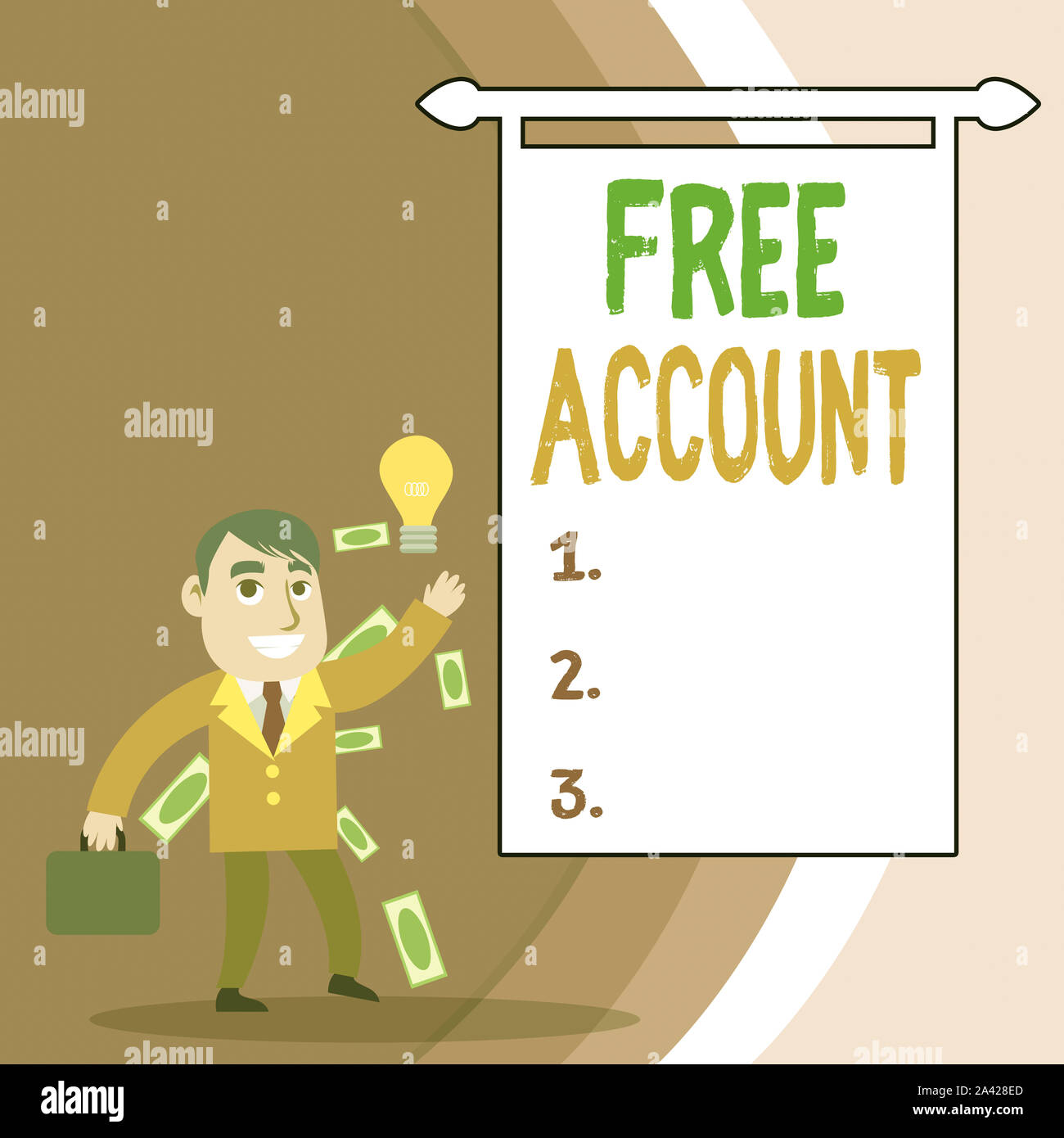 Handwriting text Free Account. Conceptual photo signing up ...