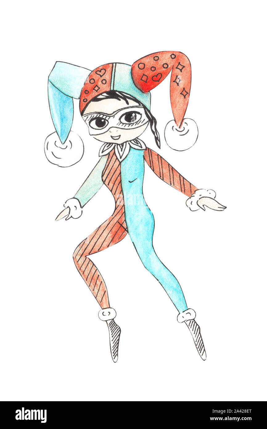 Illustration color drawing watercolor super heroes with accessories and ...