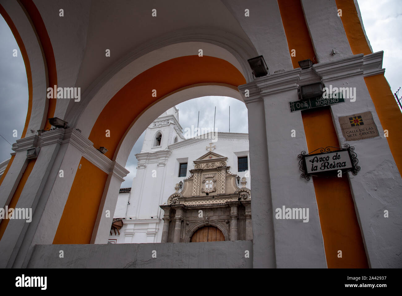 Facade of one of the most iconic monasteries in Quito (Ecuador Stock ...