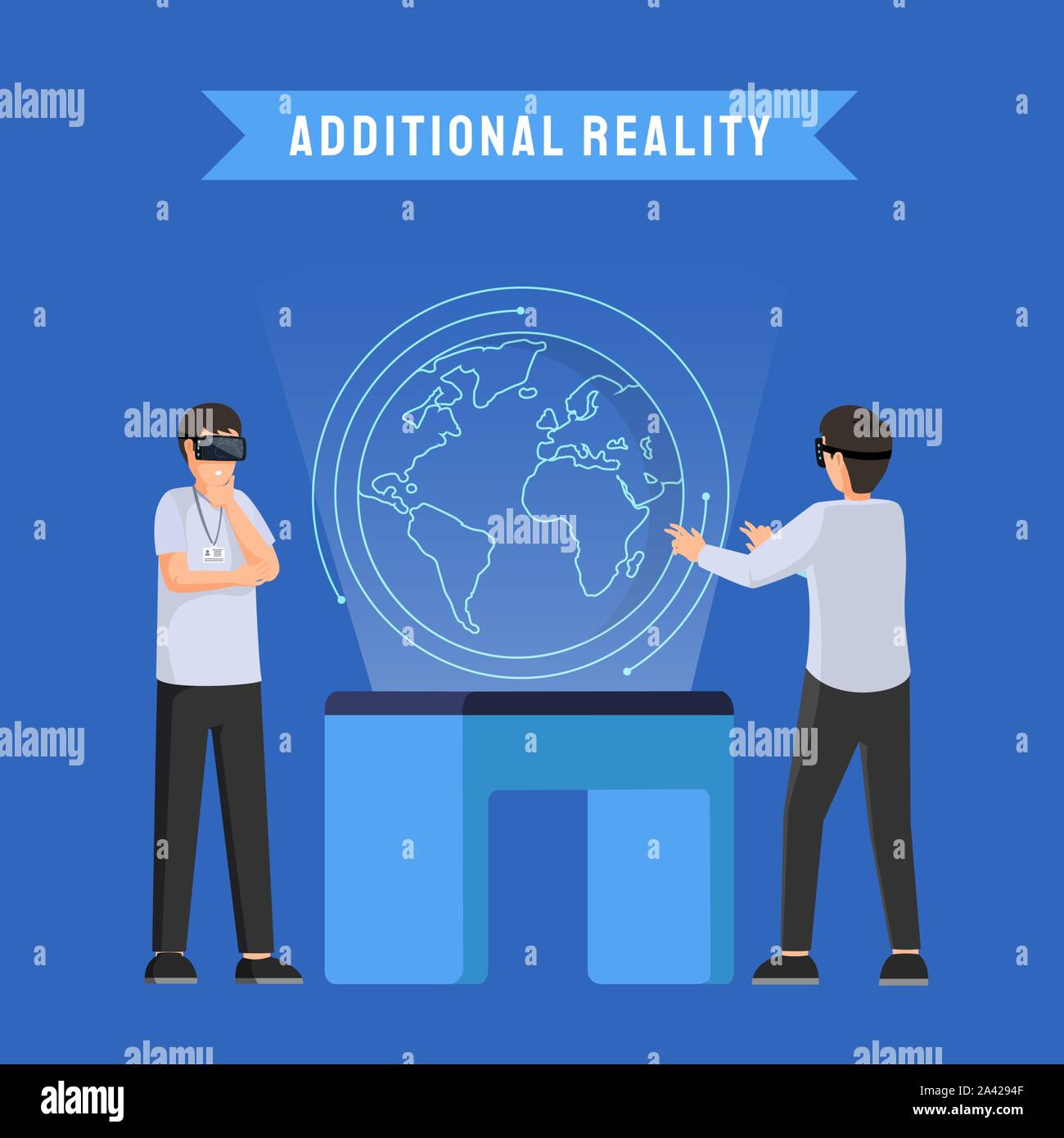 Augmented reality social media banner template. Business and education ...