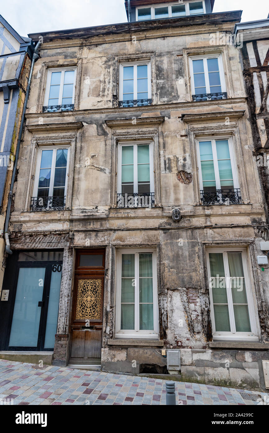 Old building view in Rouen, Normandy, France Stock Photo - Alamy