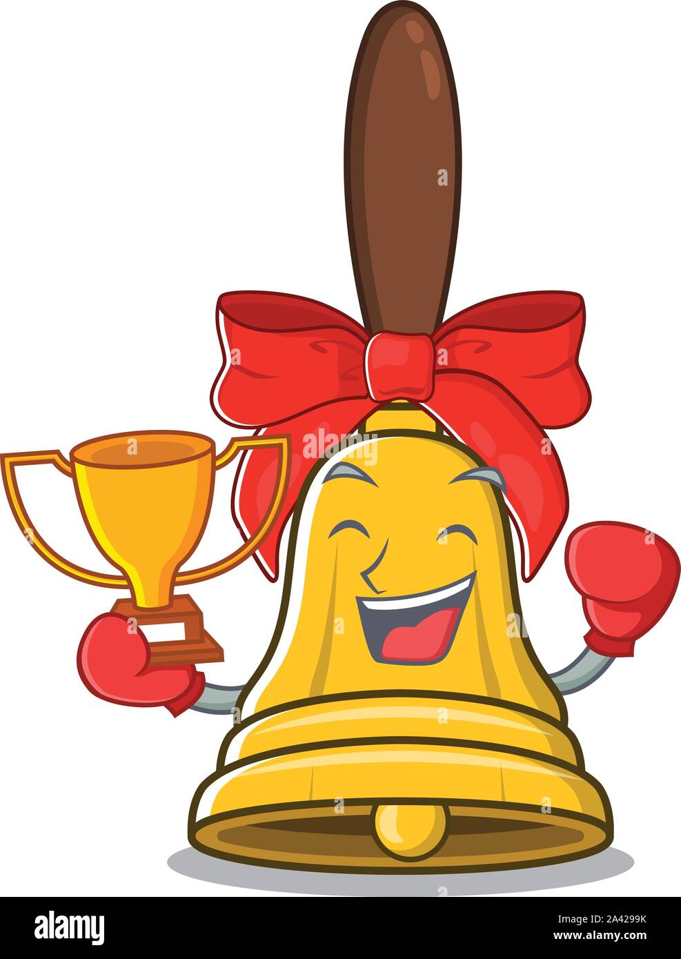 Boxing winner christmas bells in the character shape Stock Vector Image ...