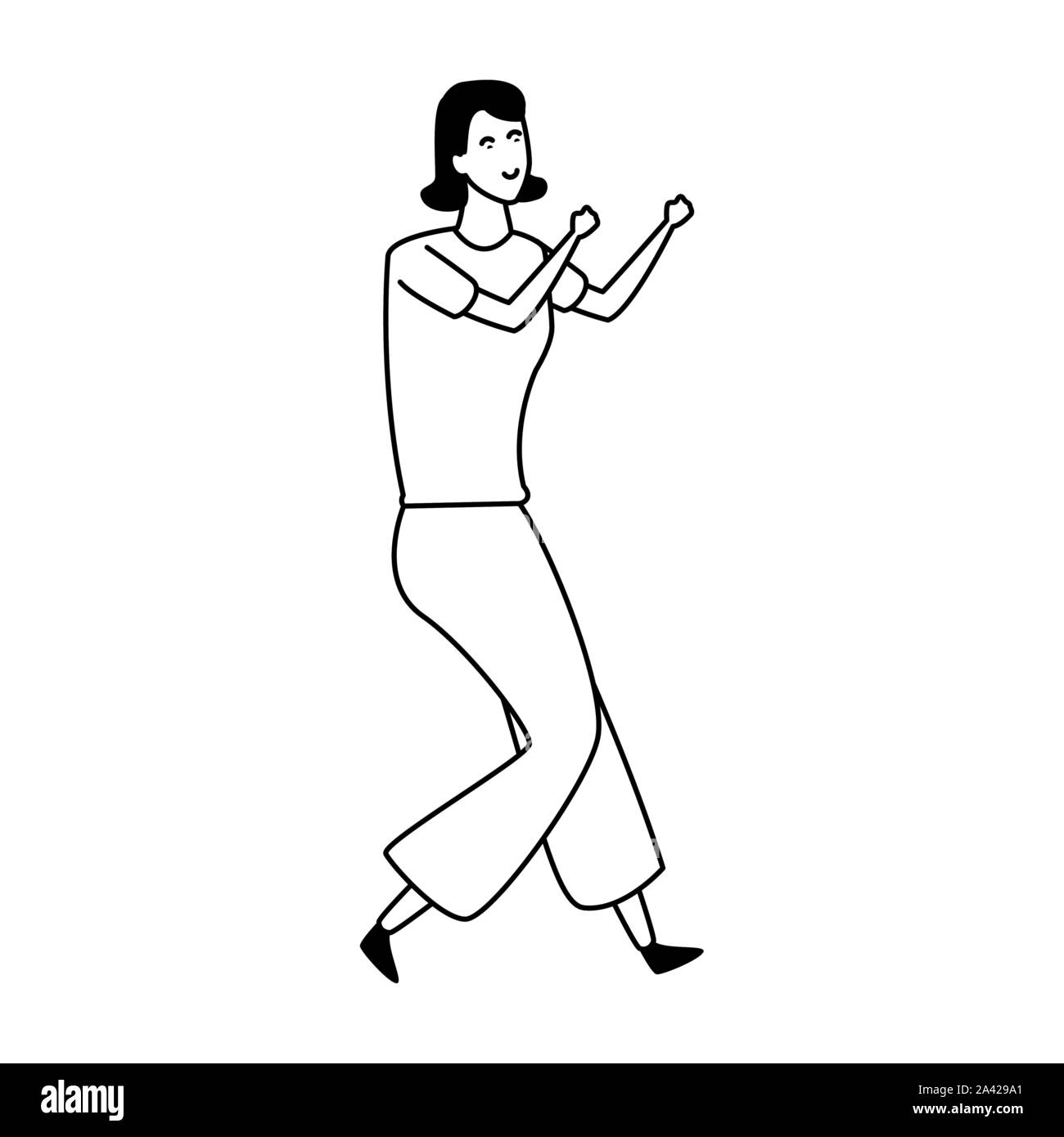 happy woman dancing icon, flat design Stock Vector Image & Art - Alamy
