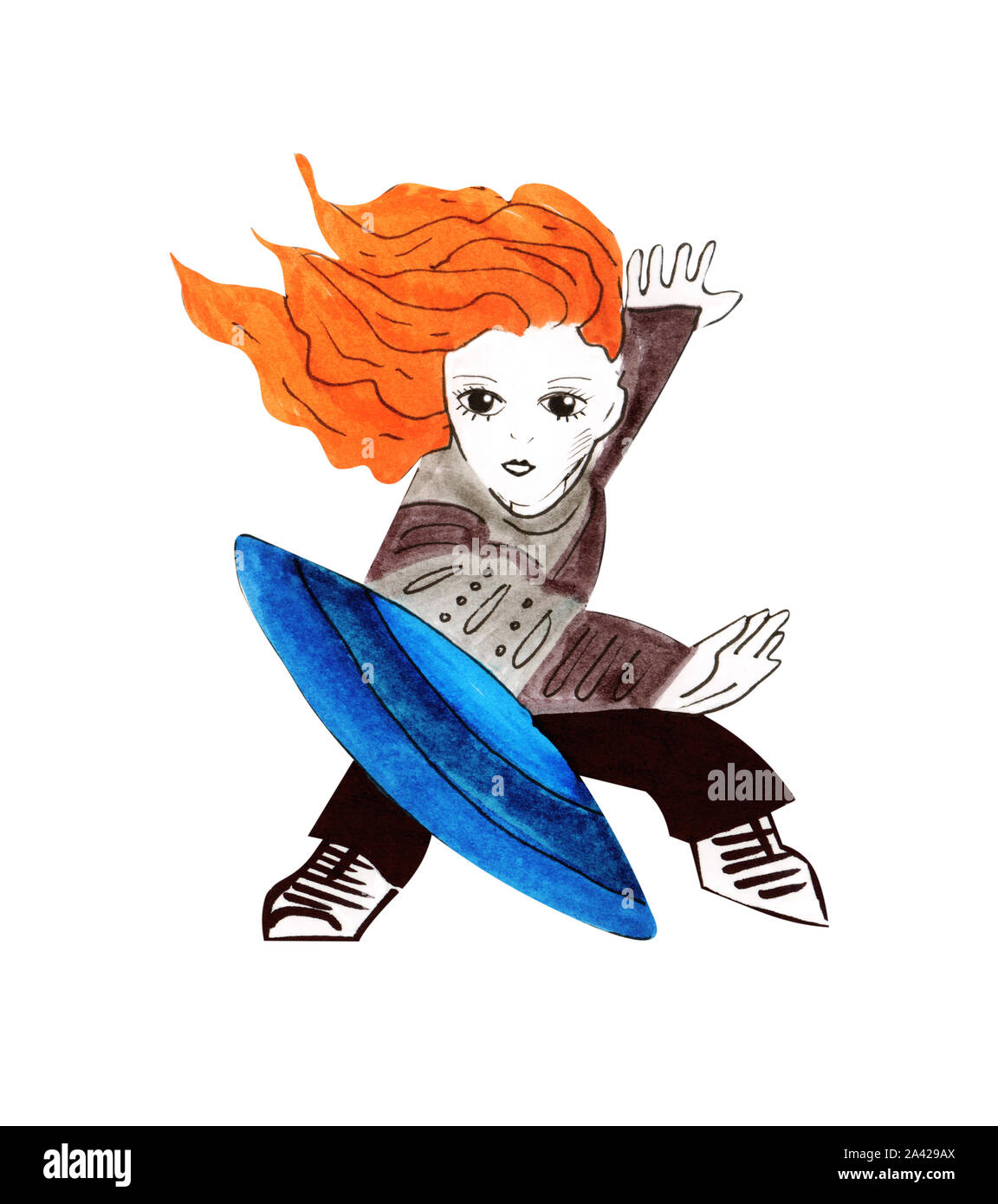 Illustration color drawing watercolor super heroes with accessories and ...