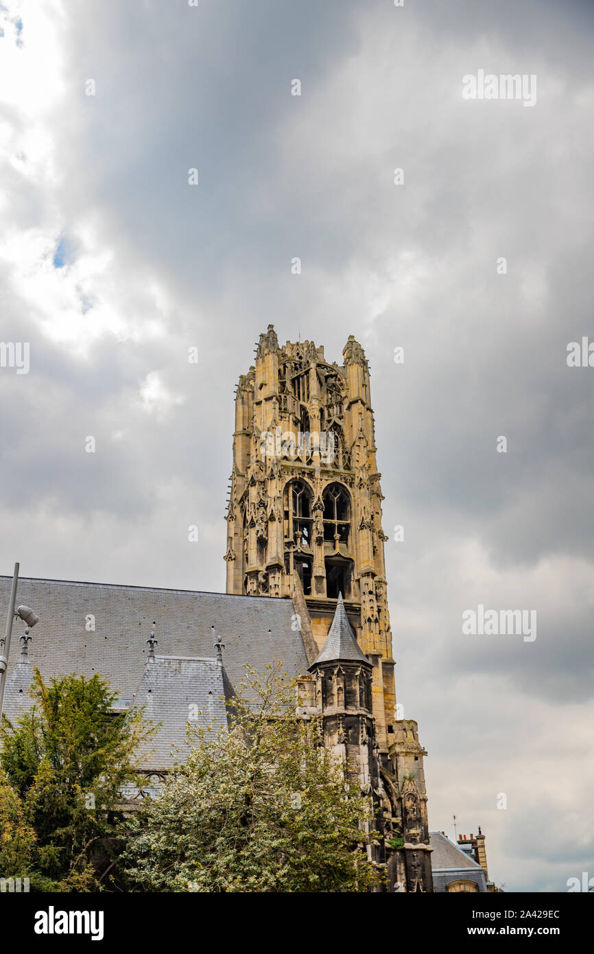Tower of 4th century Cathedral of Nôtre-dame de Rouen in Rouen ...