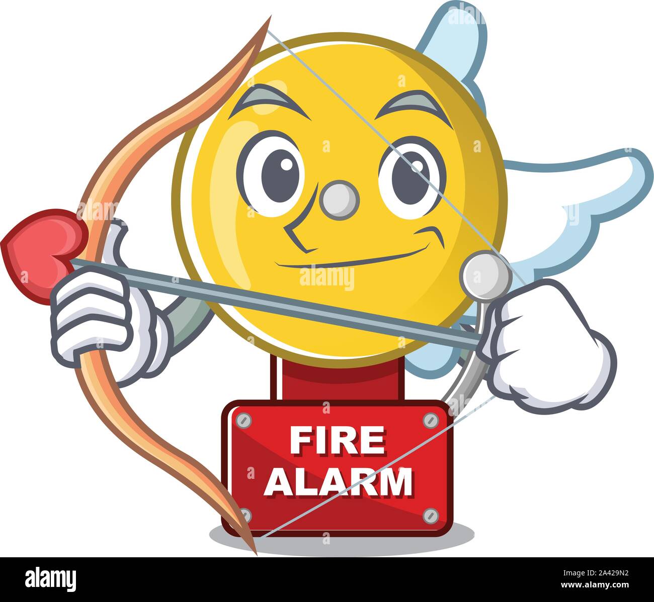 Cupid fire alarm stuck the cartoon wall Stock Vector Image & Art - Alamy