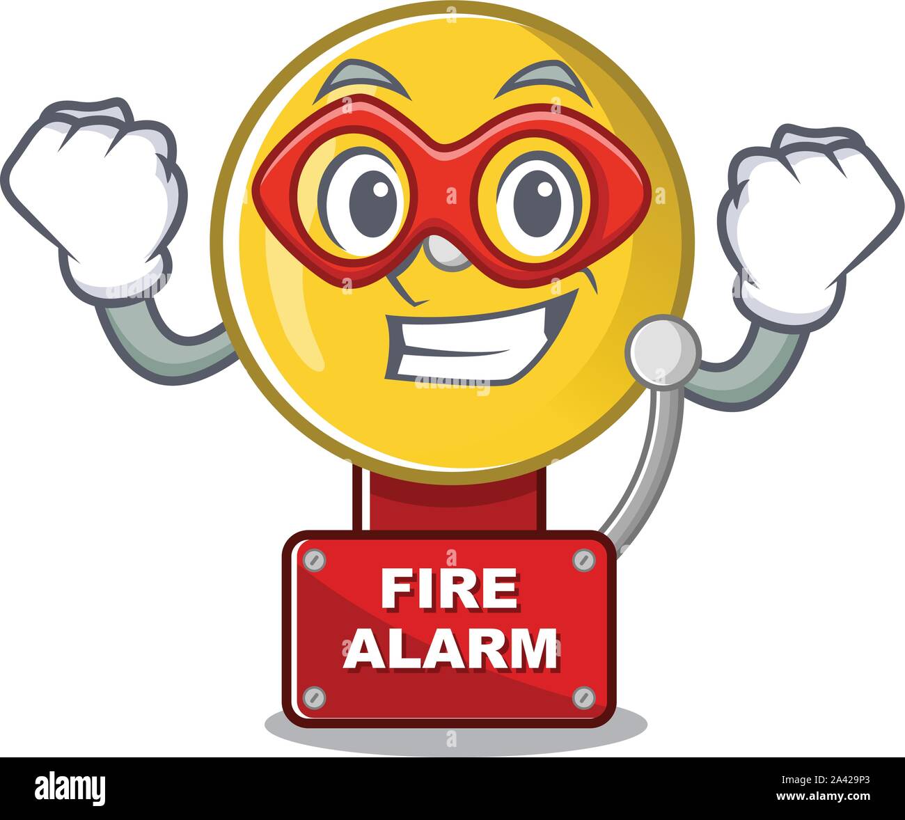 Super hero fire alarm isolated with the mascot Stock Vector Image & Art ...