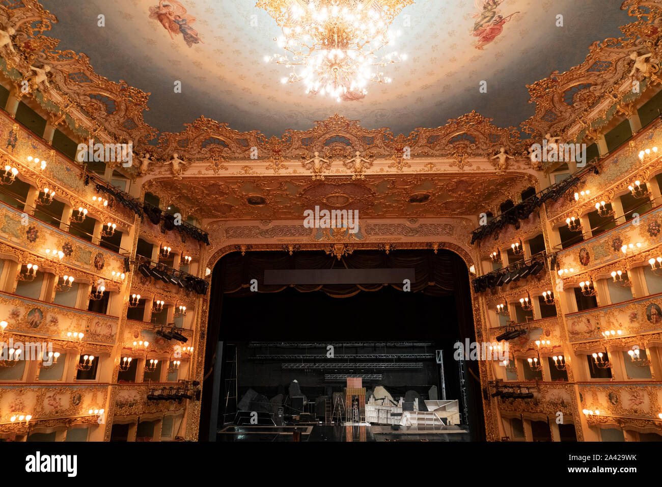 VENICE, ITALY - SEPTEMBER 15 2019 - La Fenice Theater was totally ...