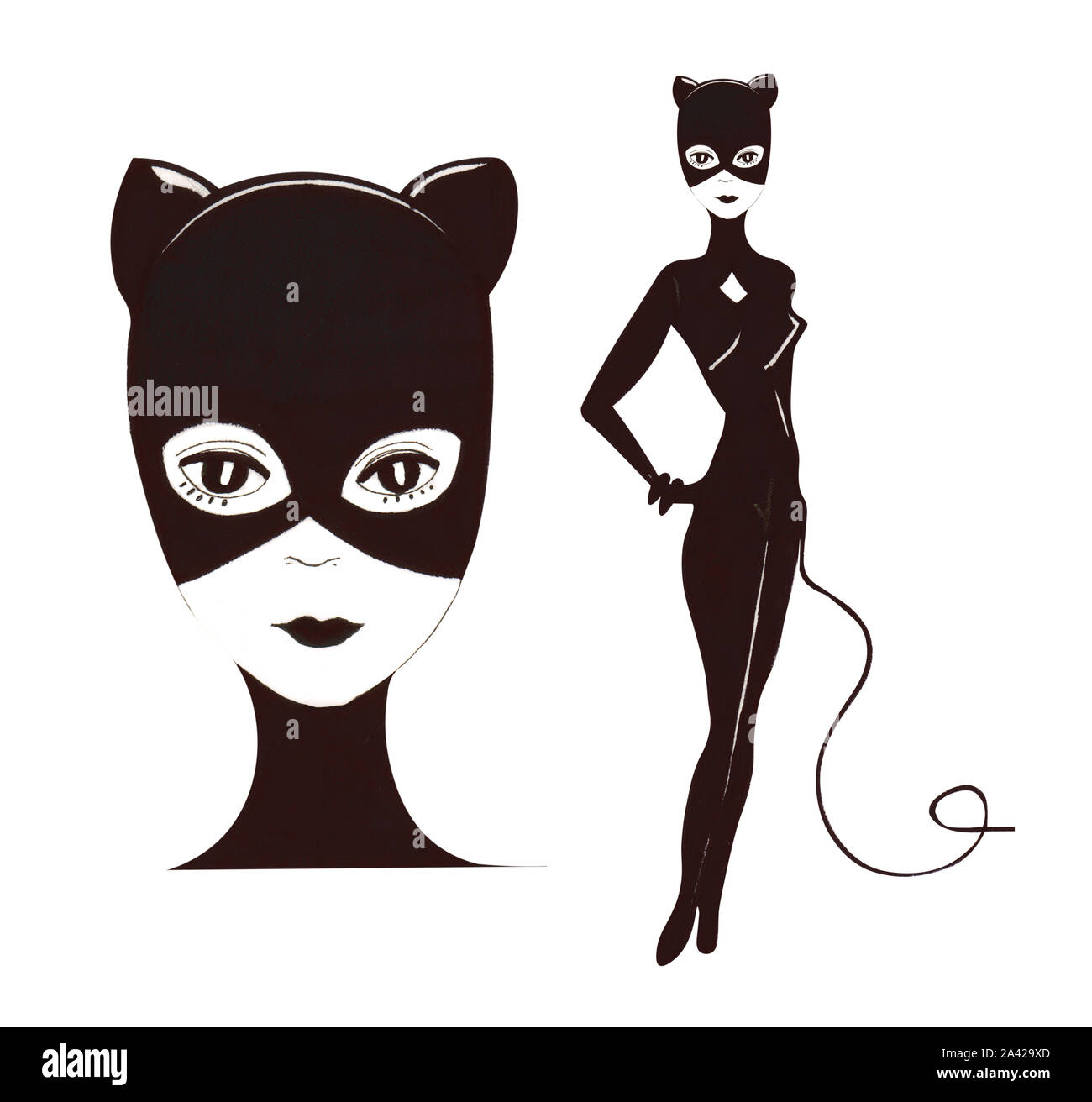 Illustration color drawing watercolor super heroes with accessories and ...