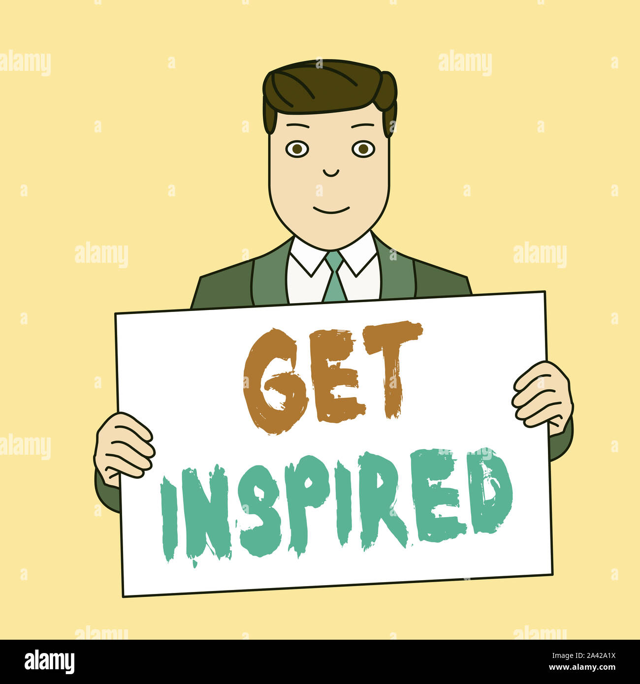 Writing note showing Get Inspired. Business concept for make someone ...