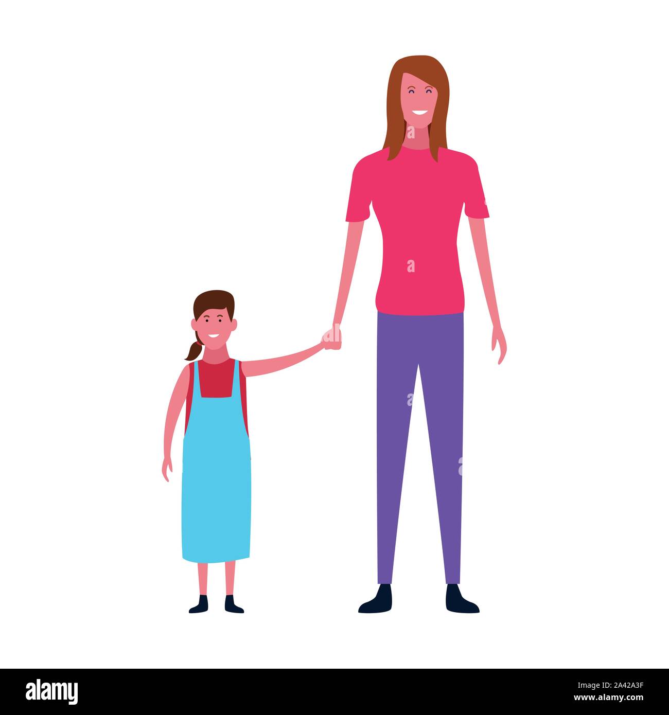 mother and daughter icon, colorful flat design Stock Vector Image & Art ...