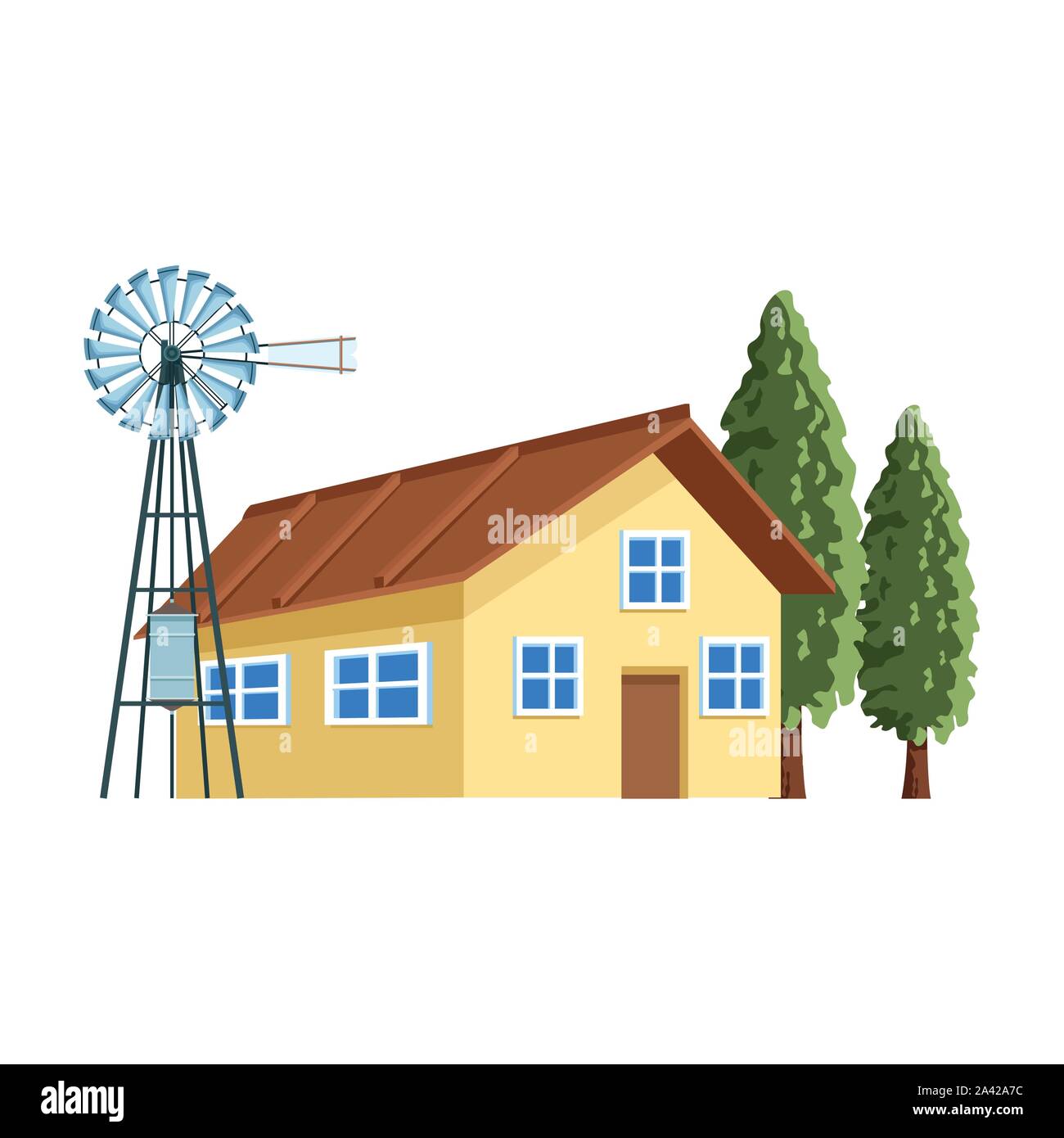 The old pump house pump Stock Vector Images - Alamy