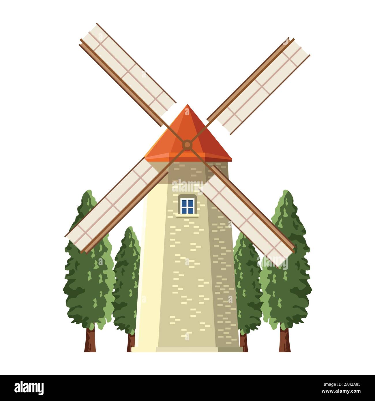 farm windmill and trees design Stock Vector Image & Art - Alamy
