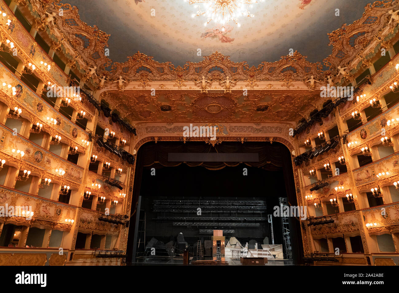 VENICE, ITALY - SEPTEMBER 15 2019 - La Fenice Theater was totally ...