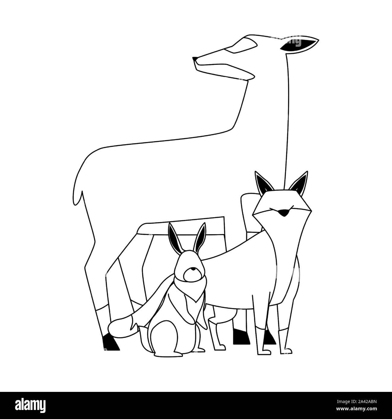 Fox rabbit hunting Stock Vector Images - Alamy