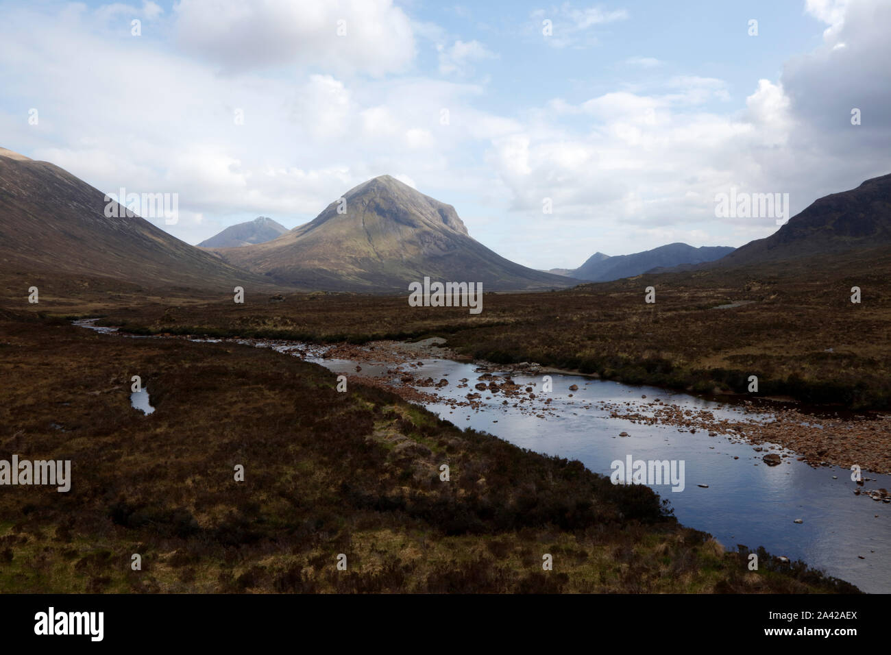 Mountain of Marsco from River Sligachan, The Cuillins, Isle of Skye ...