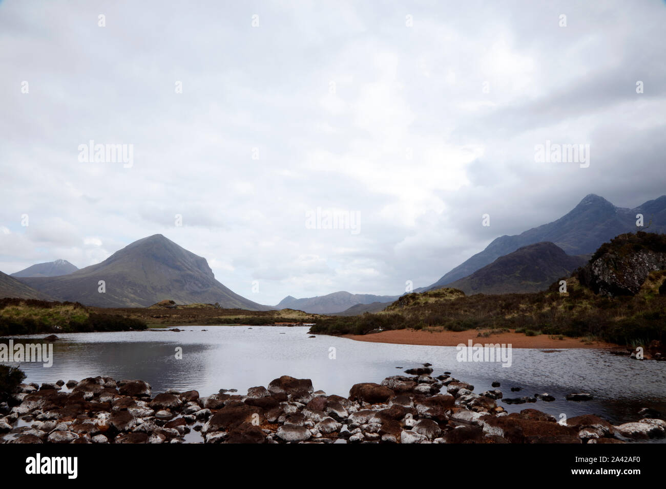 Mountains of Marsco and Sgurr nan Gillean from River Sligachan, The ...