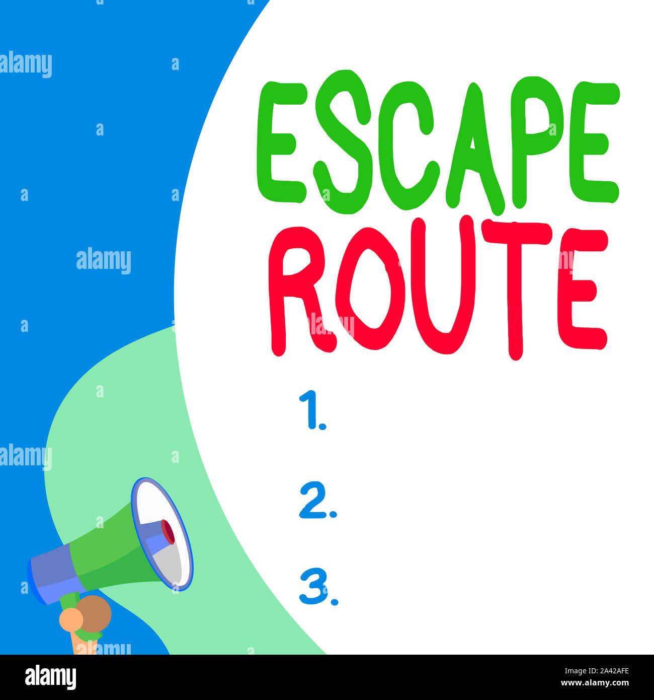 Conceptual hand writing showing Escape Route. Concept meaning a route ...