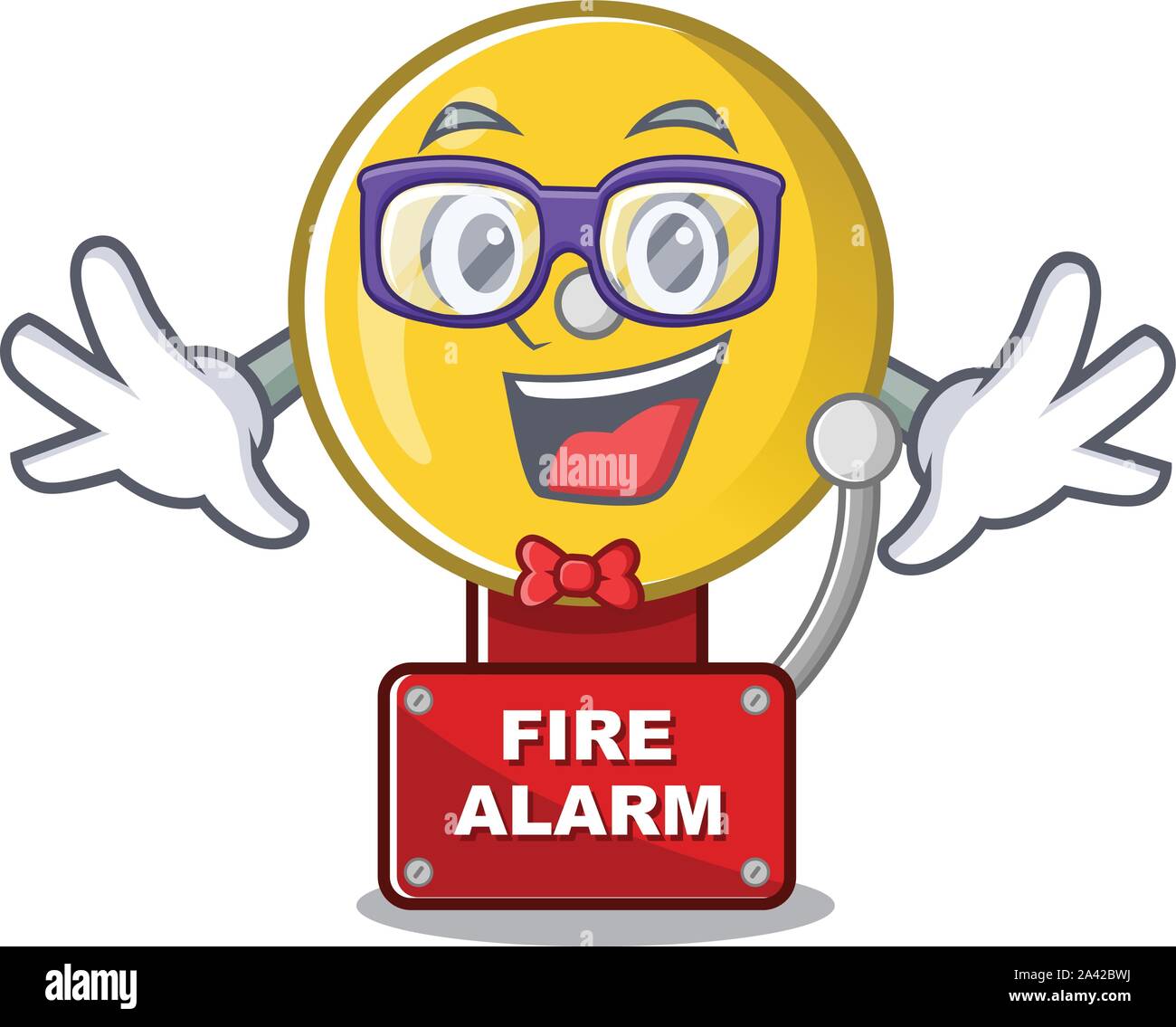 Geek fire alarm isolated with the mascot Stock Vector Image & Art - Alamy