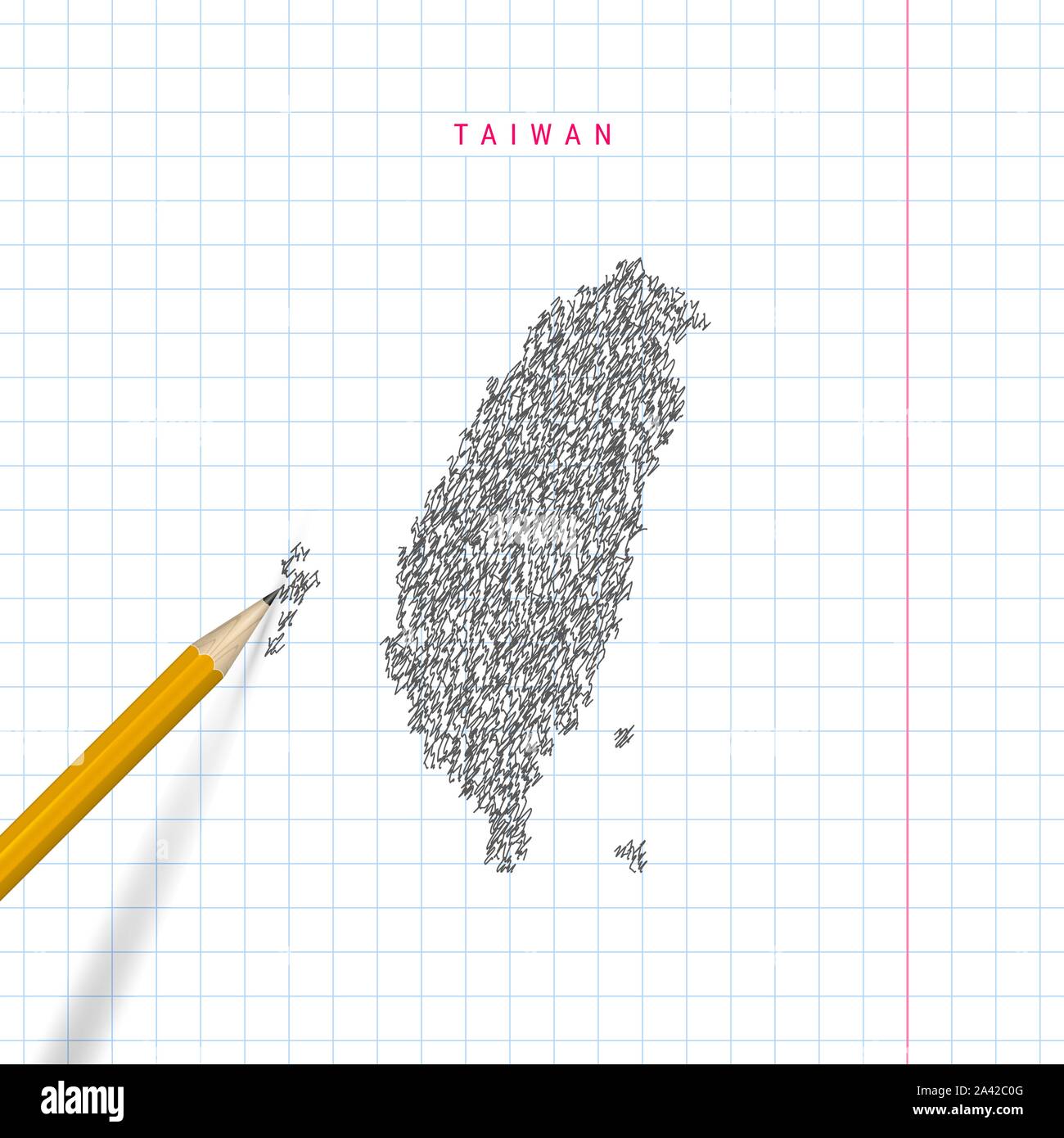 Taiwan map drawn on cartography hi-res stock photography and images - Alamy