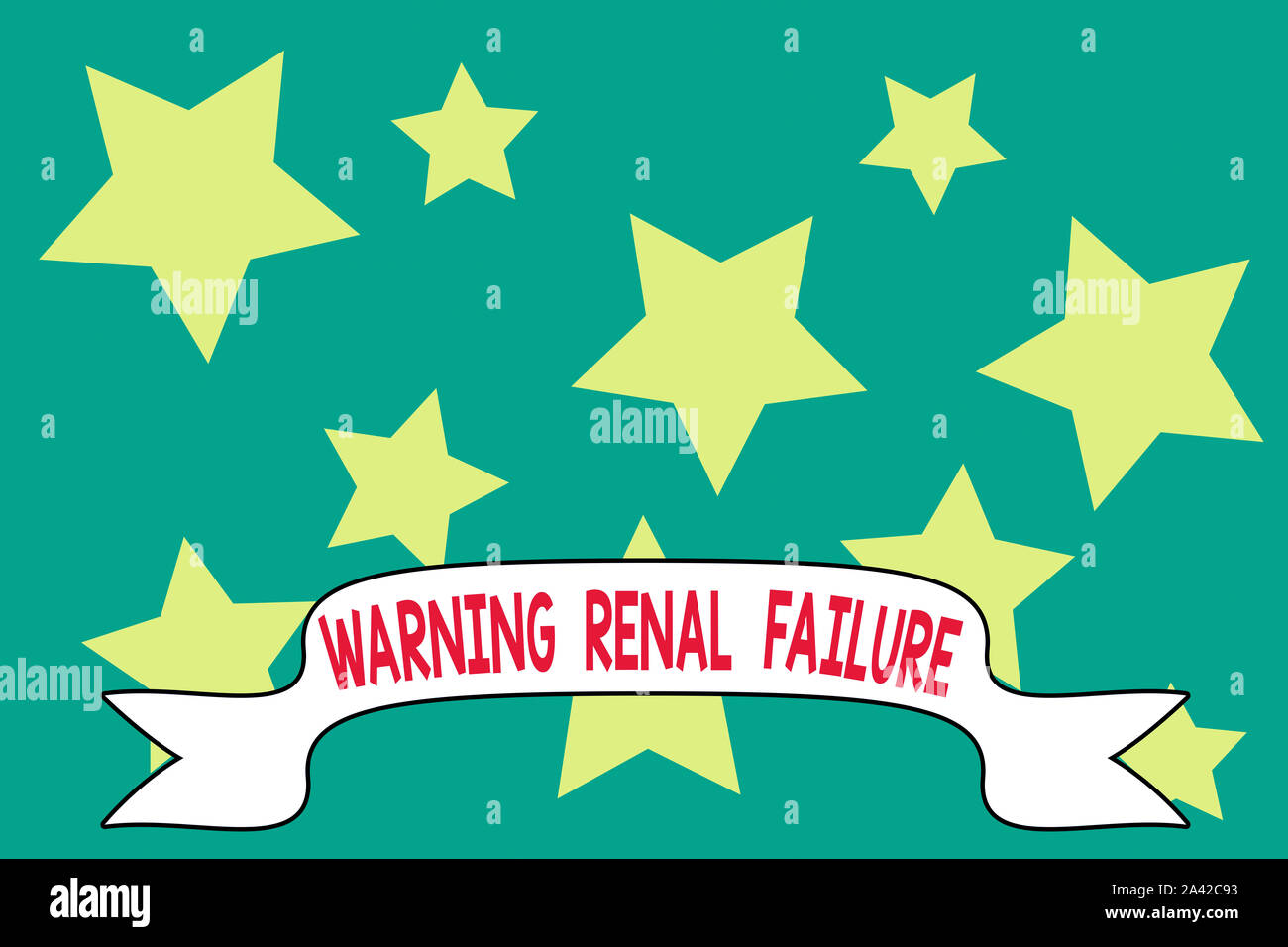 Word writing text Warning Renal Failure. Business photo showcasing stop ...