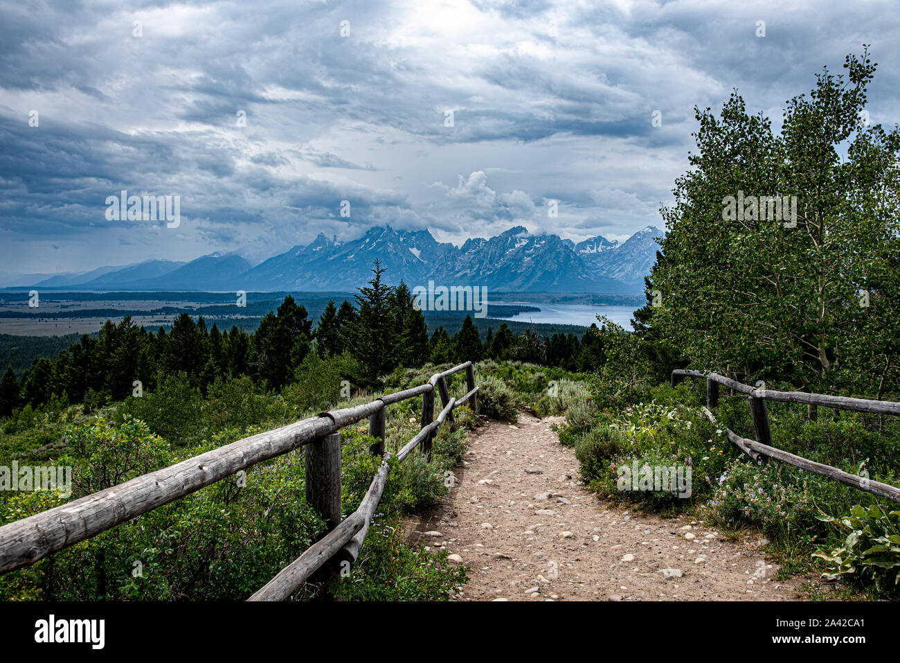 Peaks of the Grand Teton range at the Grand Teton national park in ...