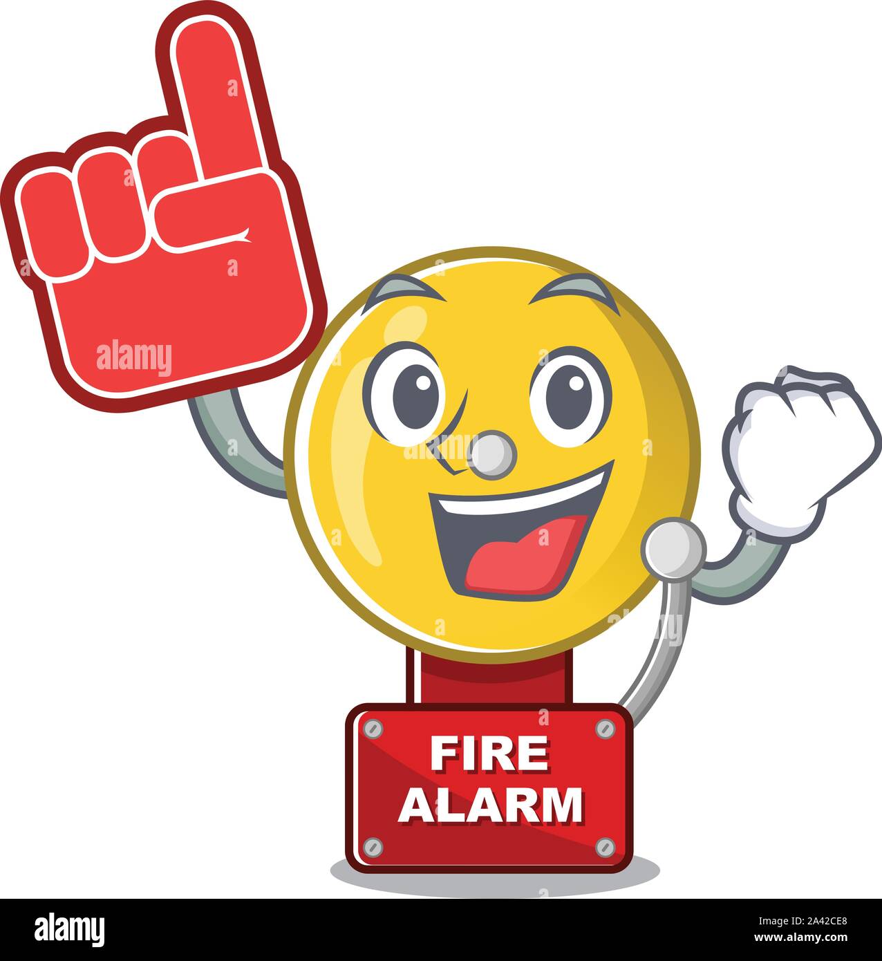 Foam finger fire alarm in the a cartoon Stock Vector Image & Art - Alamy
