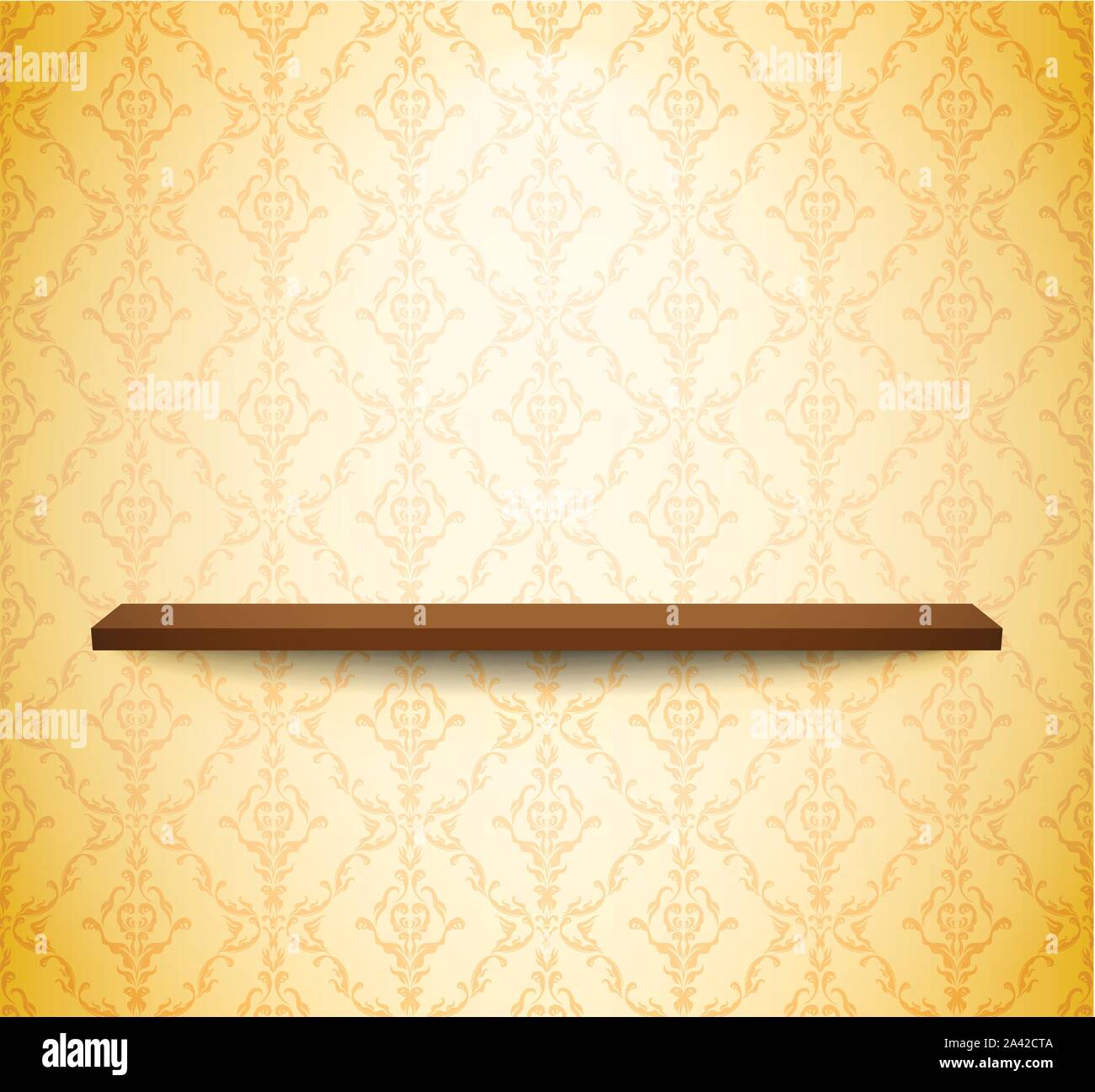 Wooden shelf on the wall Stock Vector Image & Art - Alamy