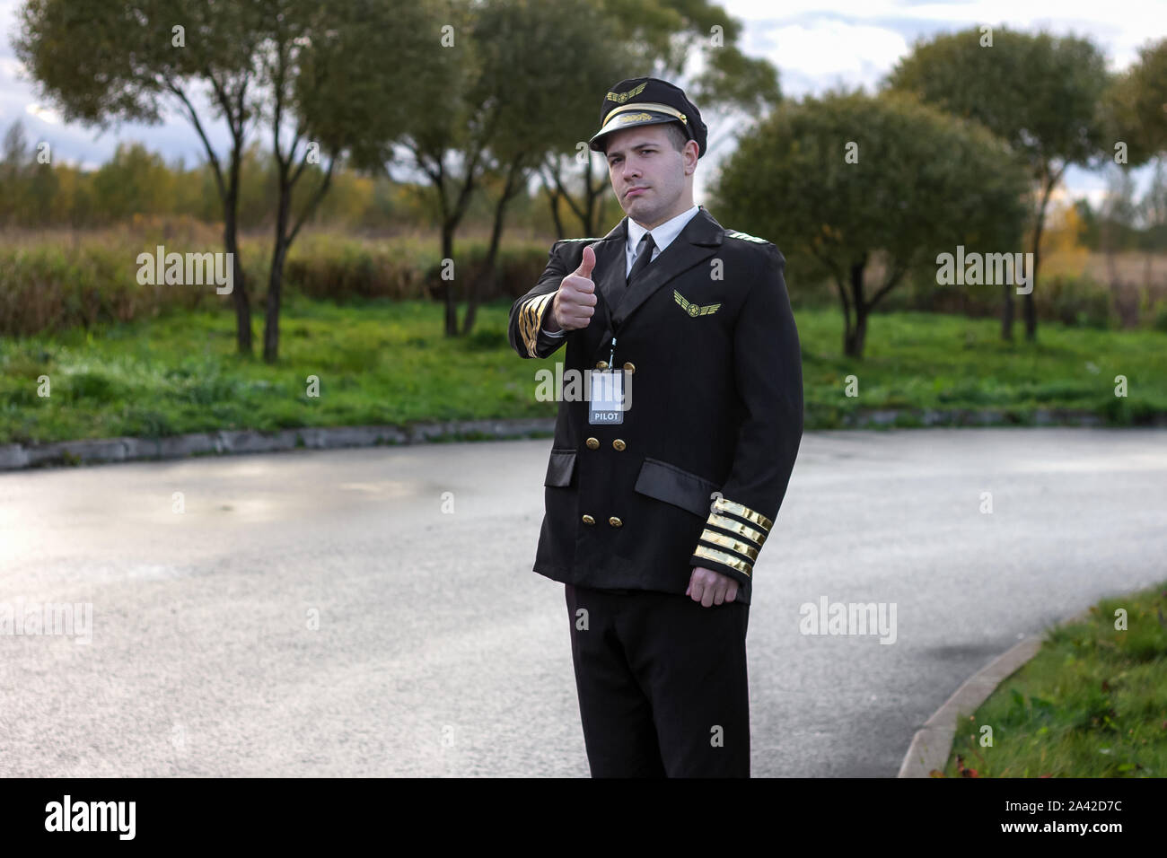 pilot show like super success uniform aviator Stock Photo - Alamy