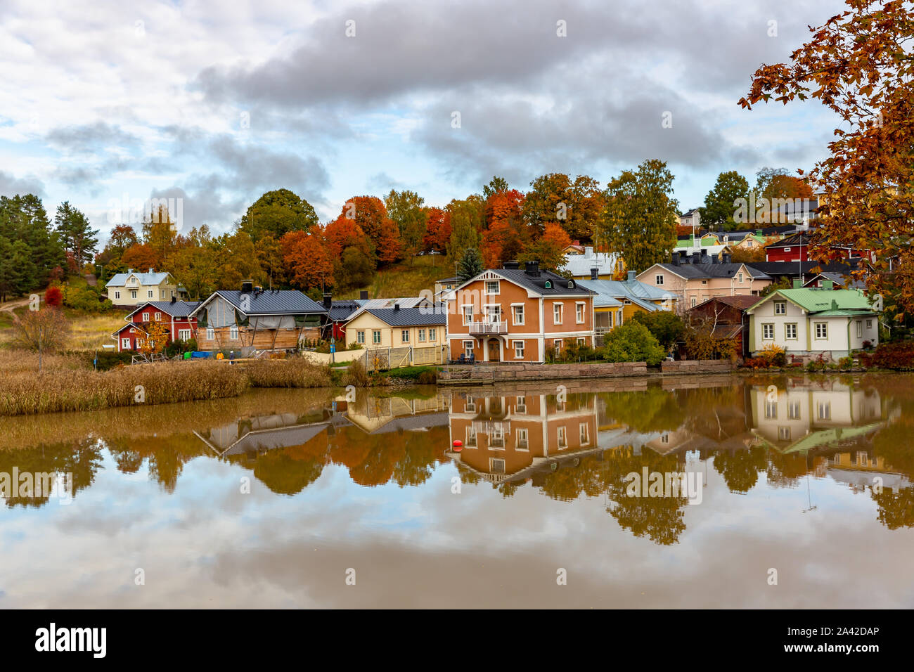 Cobblestone street in old town porvoo finland hi-res stock photography ...