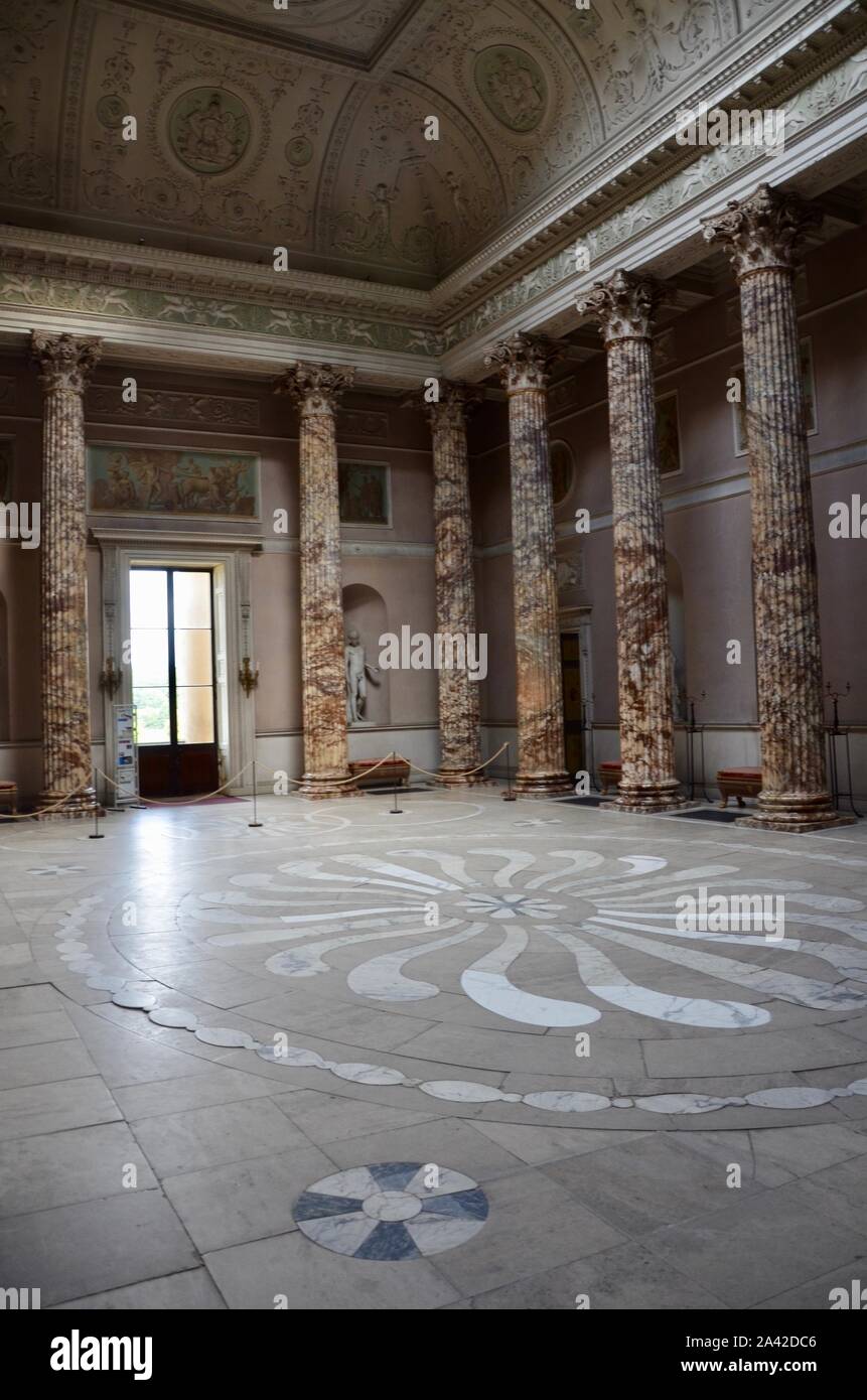 The Marble Hall, Kedleston Hall, Kedleston, Derbyshire, UK Stock Photo ...