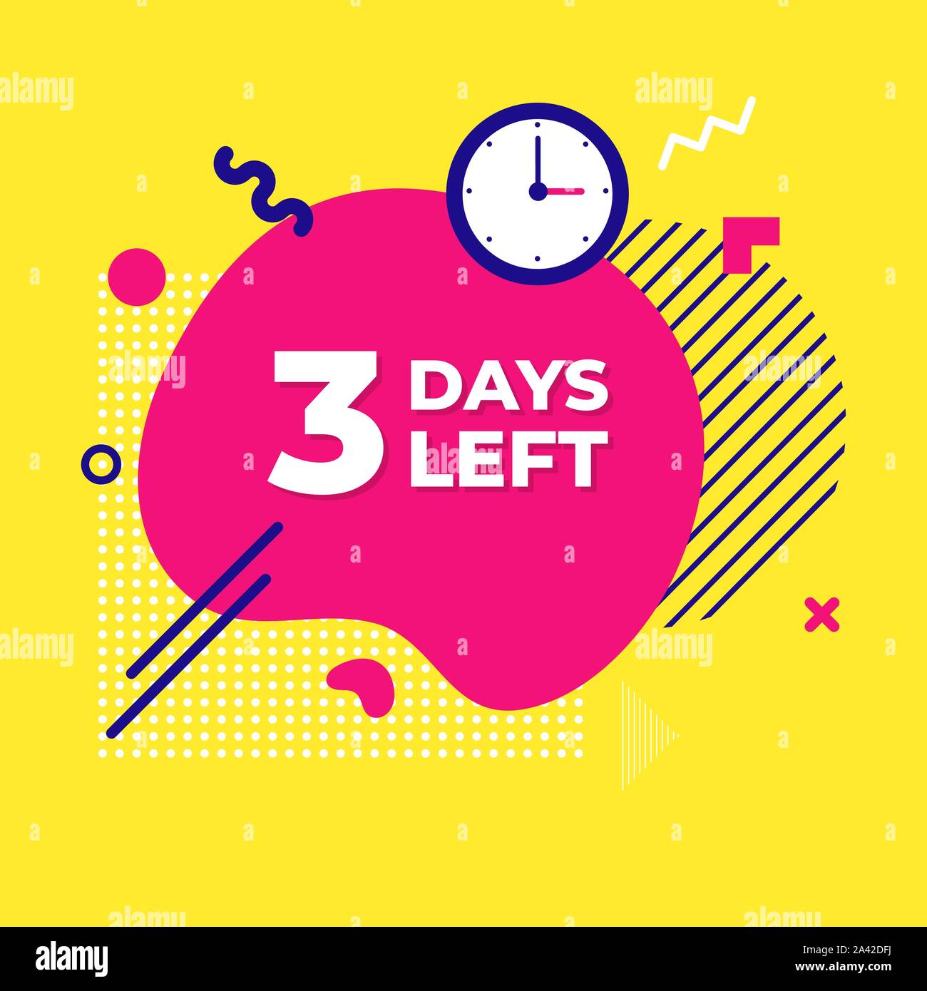 Sale countdown liquid abstract elements three days left sign vector ...