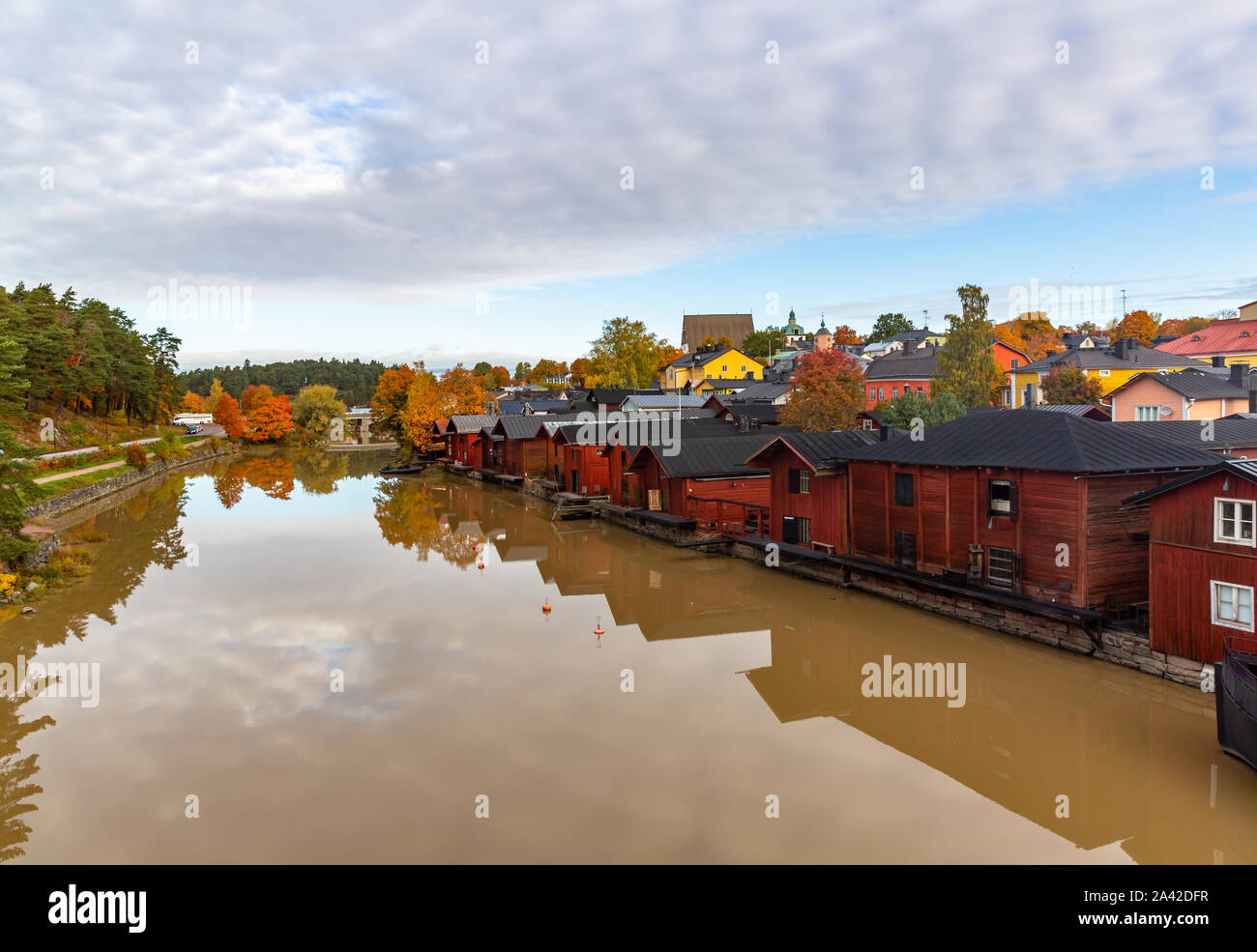 colorful wooden houses in Porvoo Old town of in Finland Stock Photo - Alamy