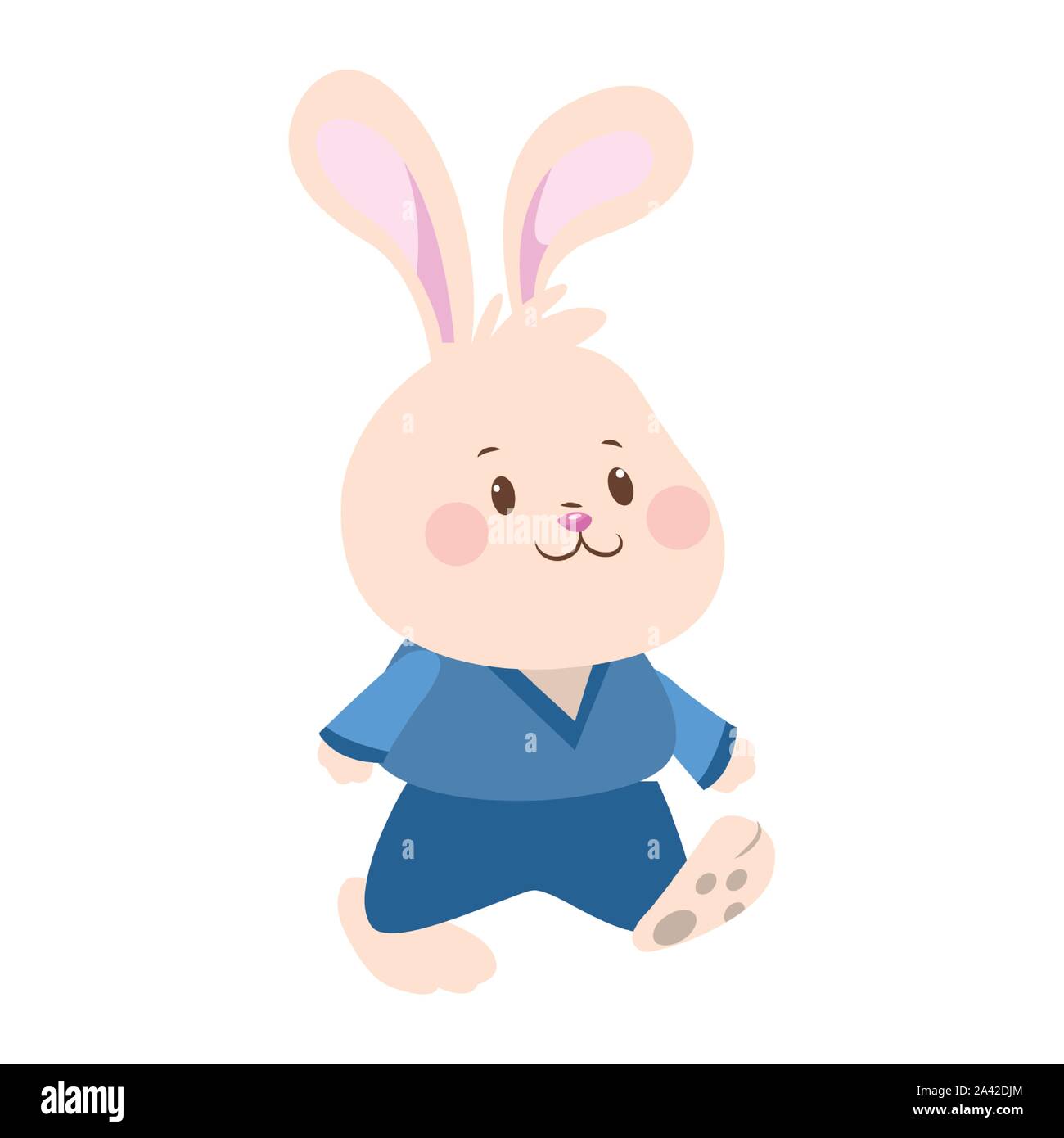 Cartoon Rabbit walking icon, flat design Stock Vector Image & Art - Alamy