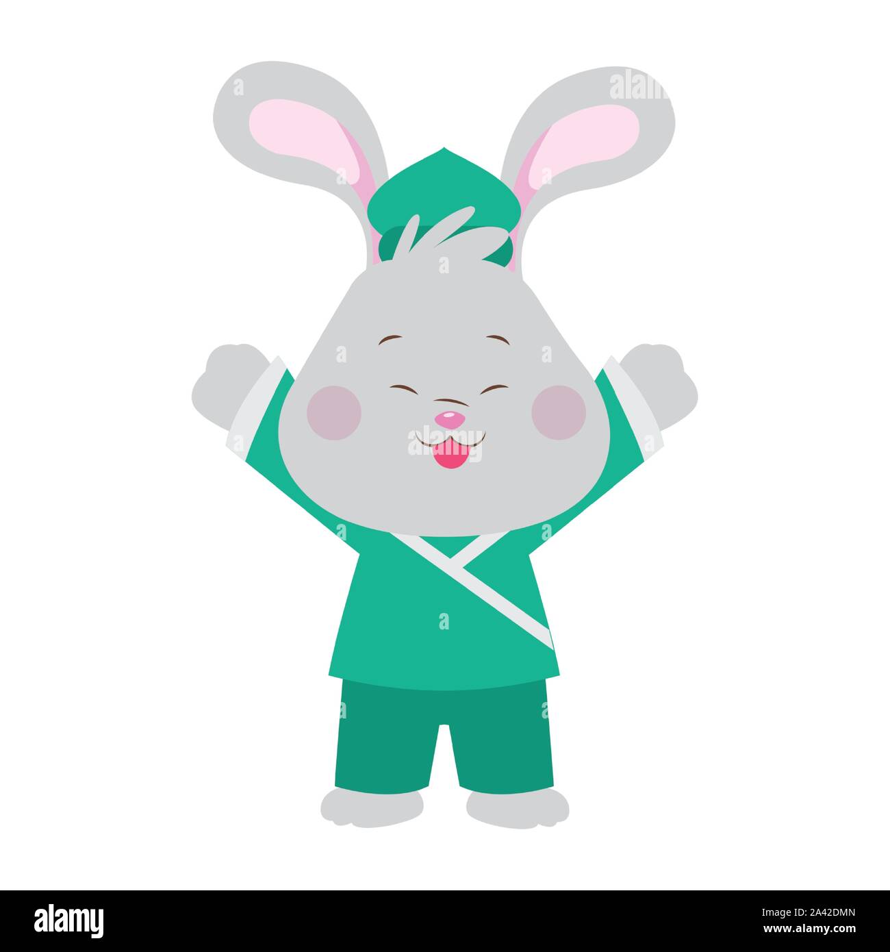 Happy Cartoon Rabbit icon, flat colorful design Stock Vector Image ...